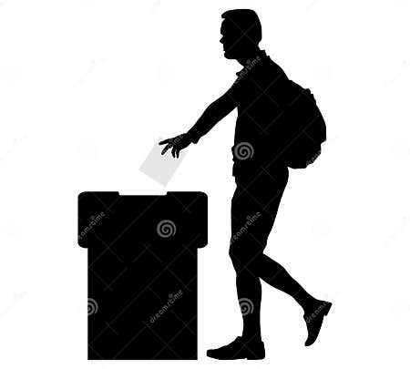 Silhouette of Voting Man, Election. Vector Illustration Stock Vector ...