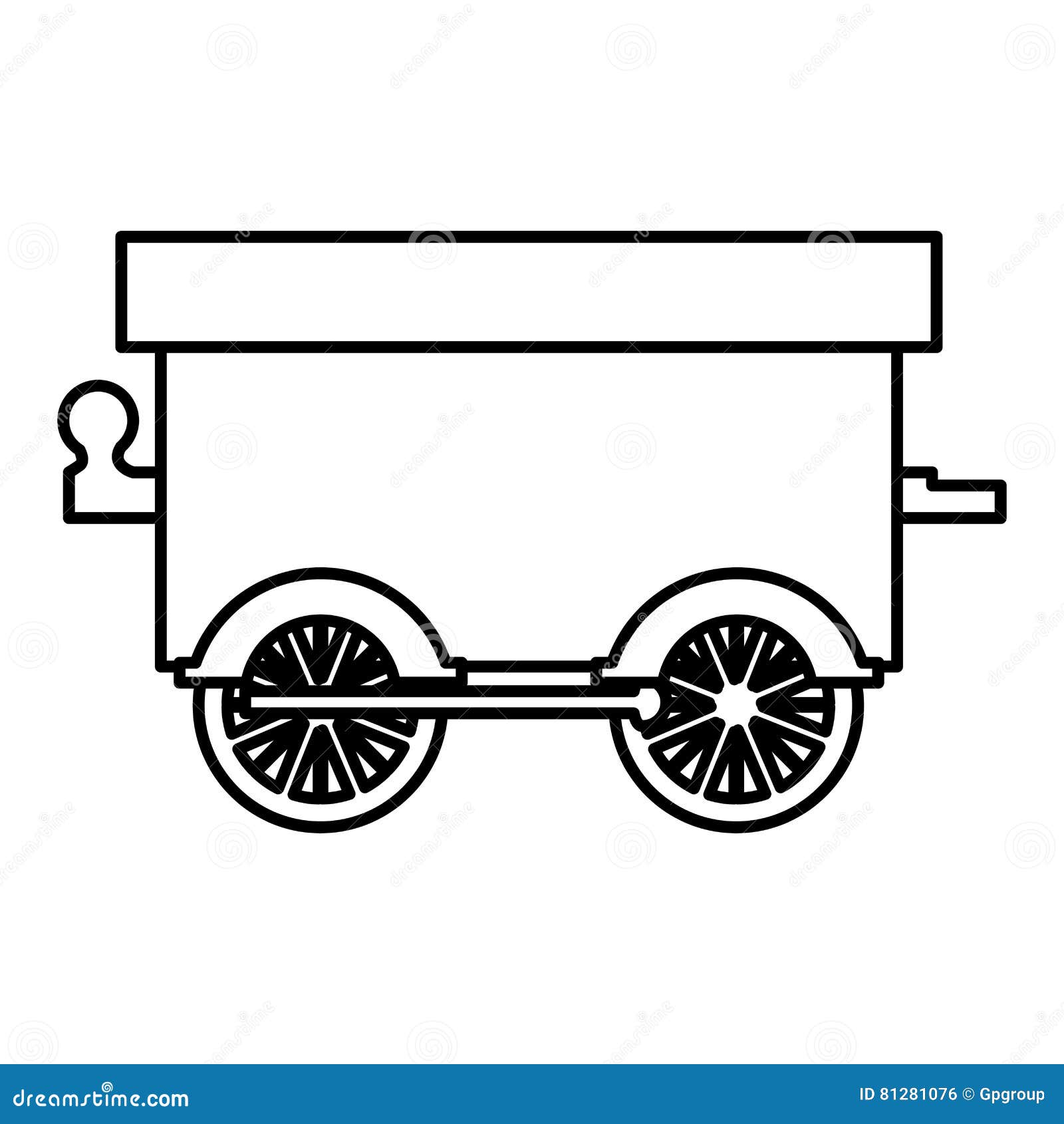 Silhouette Wagon Train Toy Icon Stock Illustration - Illustration of ...