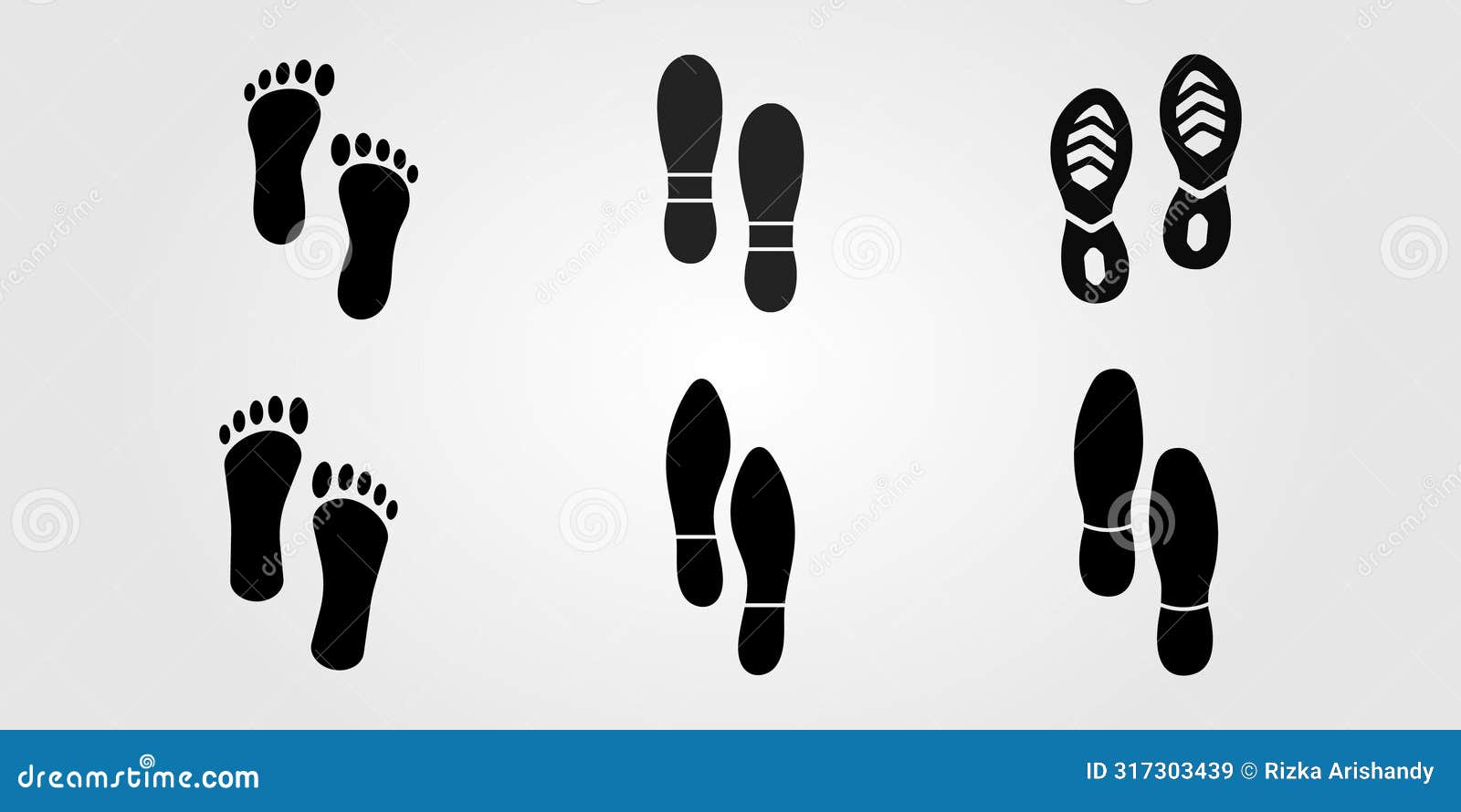 Silhouette Walking Footstep or Footprint Logo Vector Illustration ...