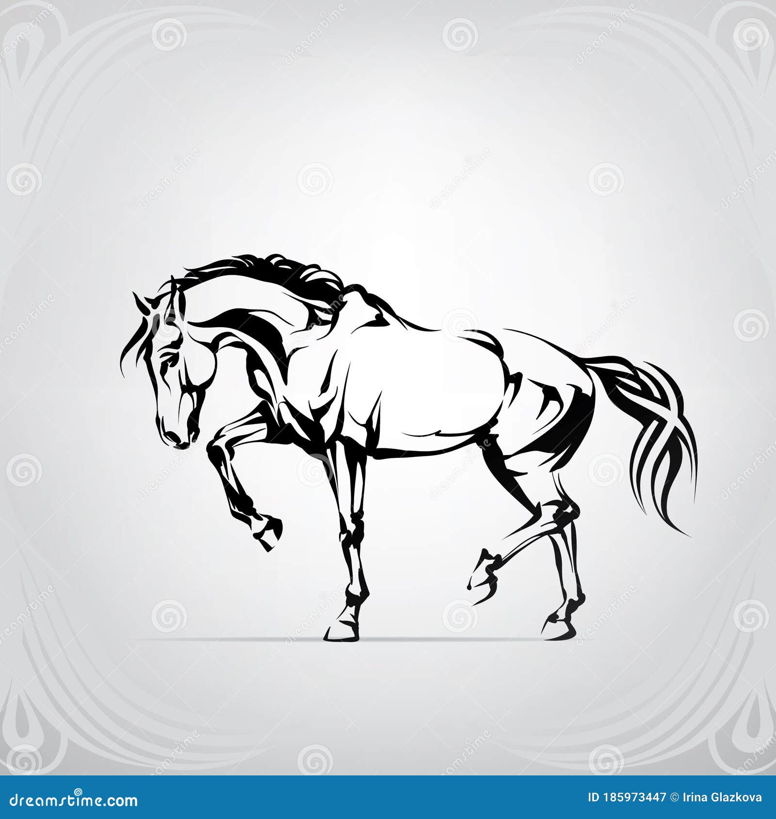 Silhouette of a Walking Horse. Vector Illustration Stock Vector ...