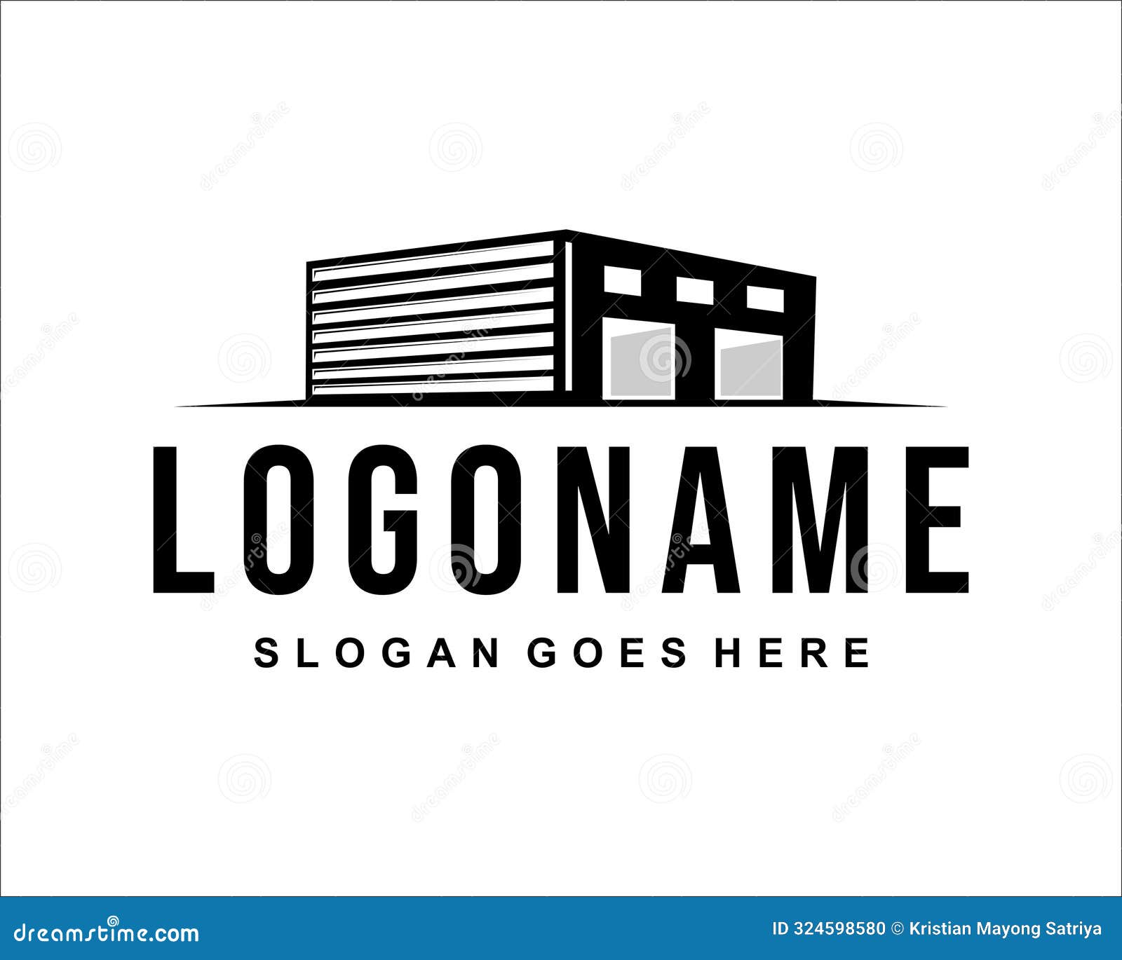 Silhouette Warehouse Factory Industry Logo Vector Illustration Design ...