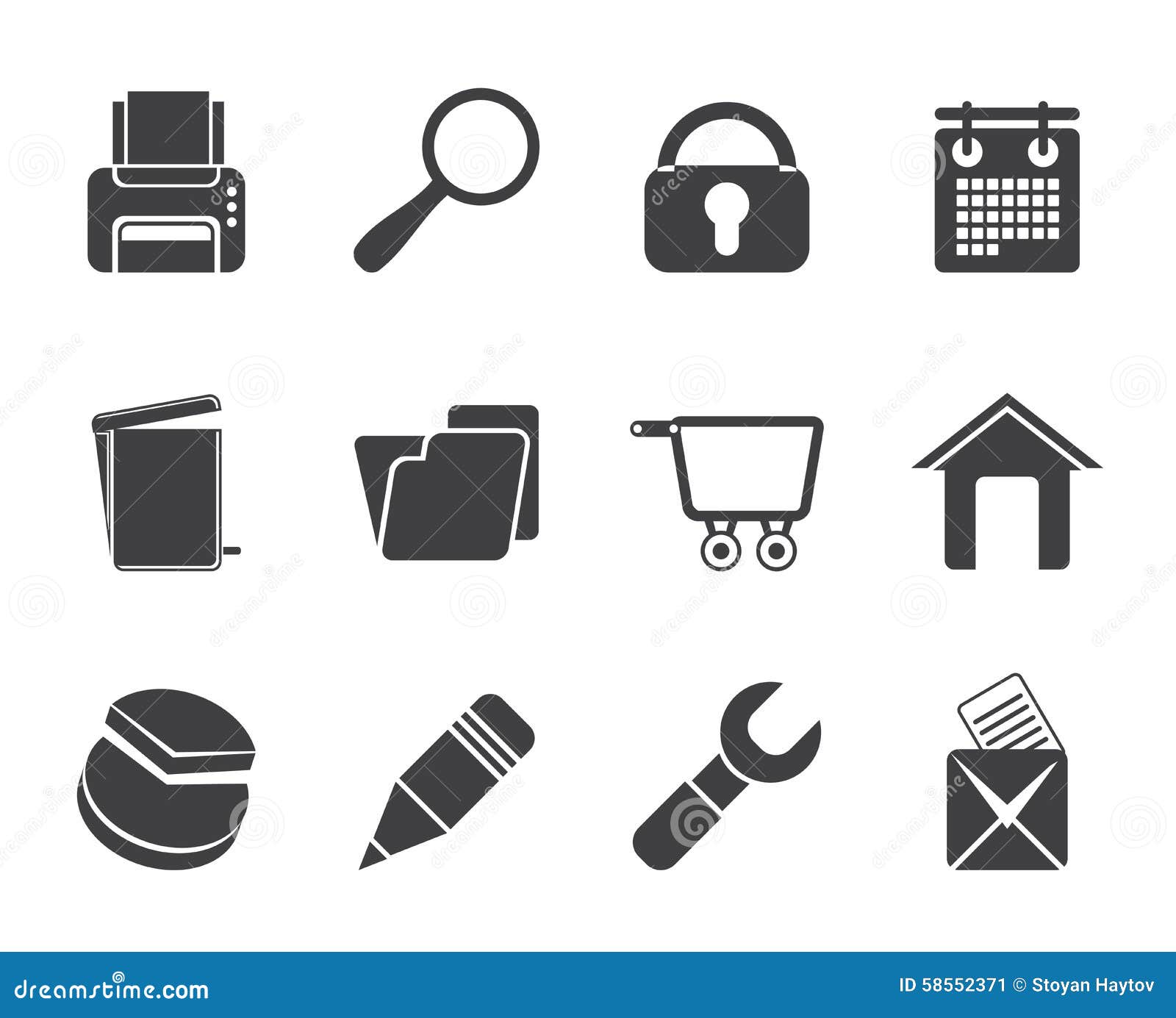 Silhouette Website, Internet and Computer Icons Stock Vector ...