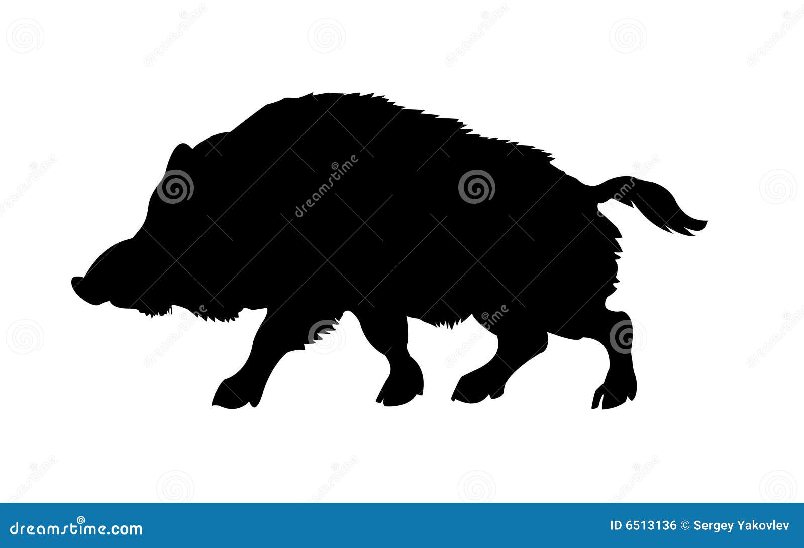Silhouette of the Wild Boar Stock Vector - Illustration of abstract ...