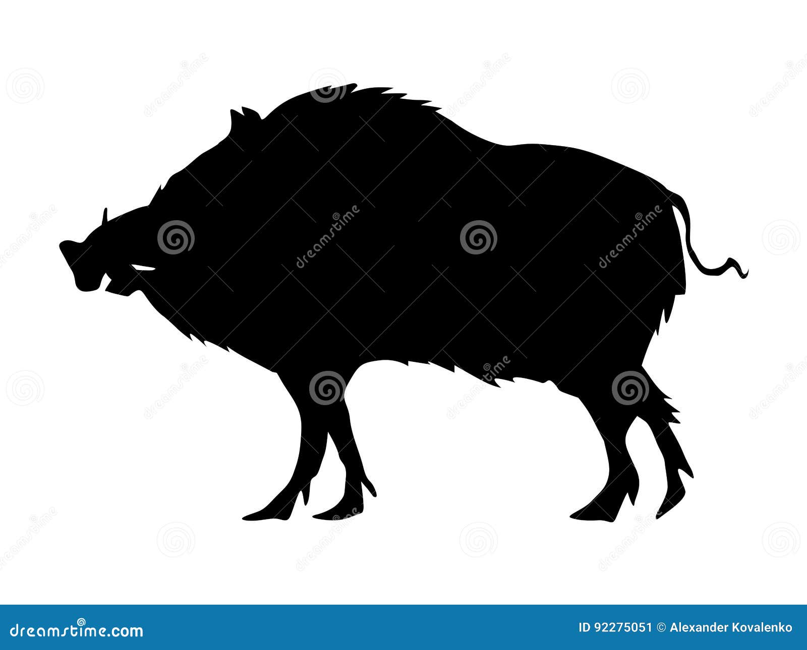 Silhouette of wild boar stock illustration. Illustration of object ...