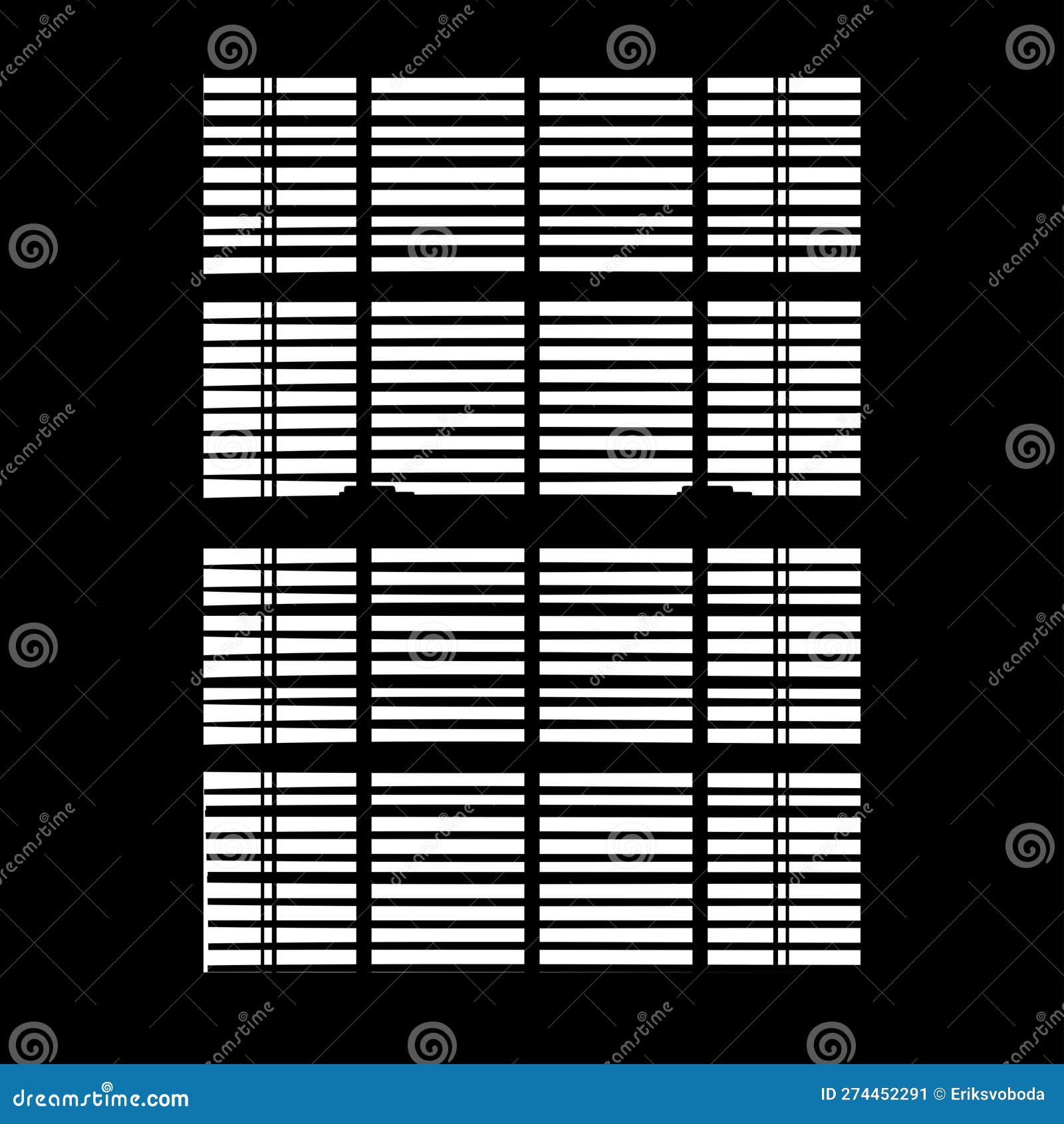 Silhouette of Window with Lowered Down Blinds. Realistic Gobo Mask ...