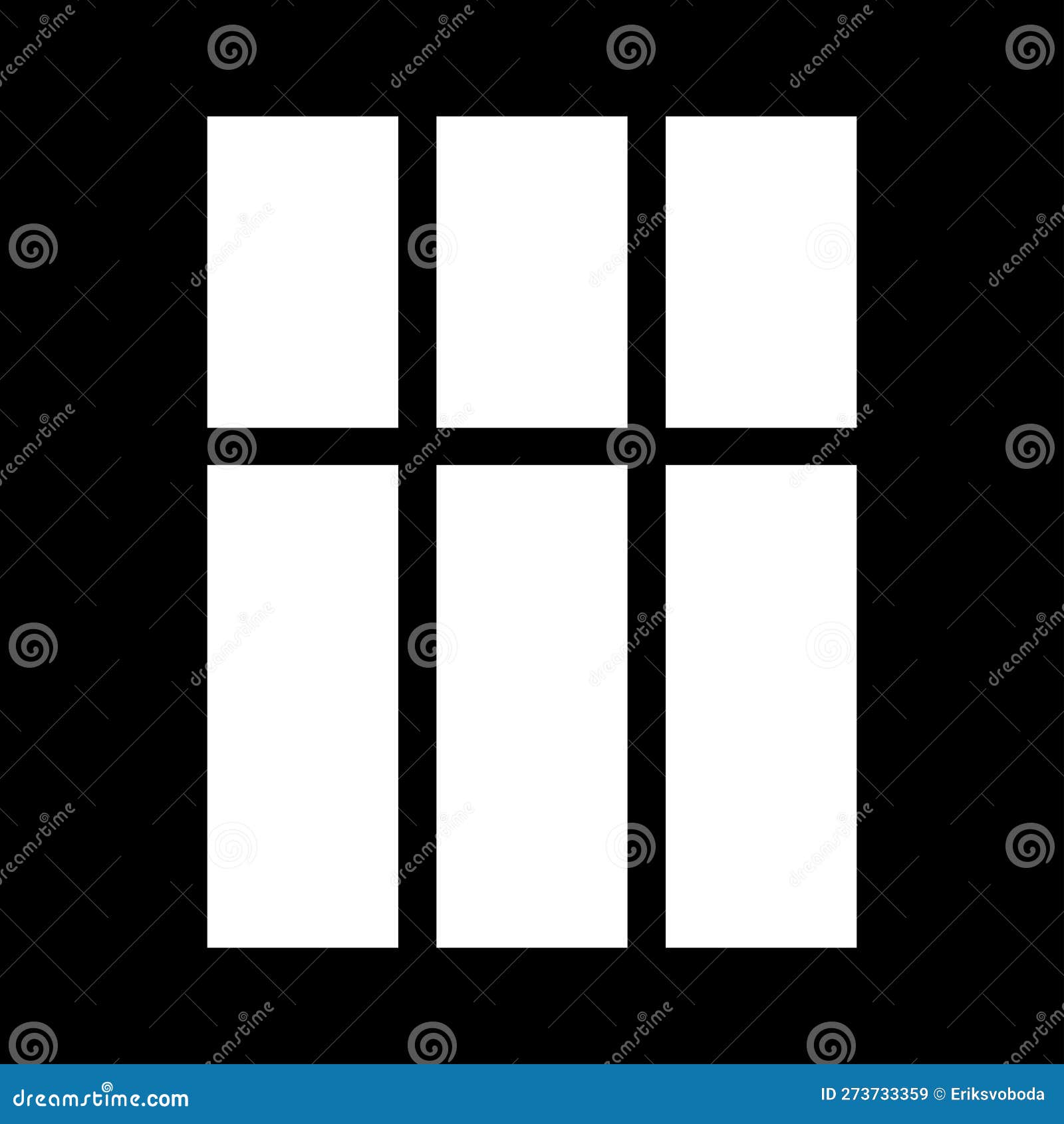 Silhouette of Window of Nine Sections for Light Gobo Mask. Stock Vector ...
