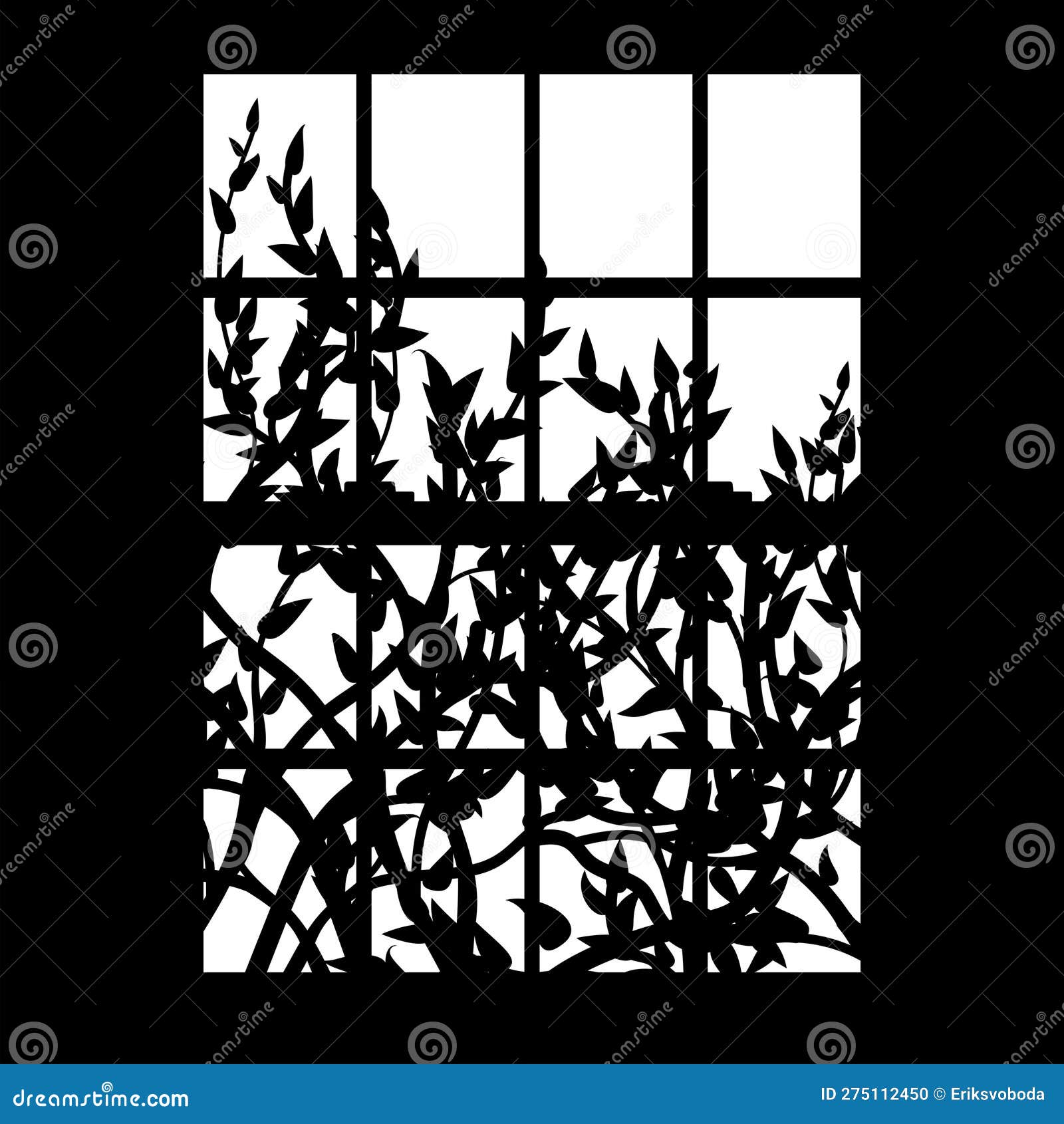 Silhouette of Window and Tree Branches. Gobo Mask Stock Vector ...