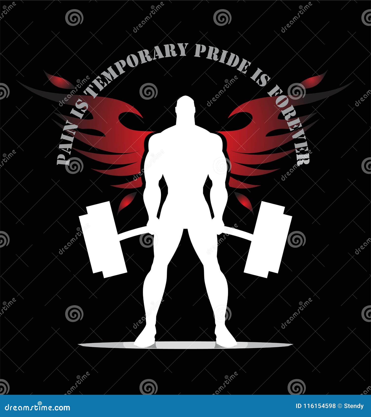 Great Winged Bodybuilder. Body Builder. Stock Vector - Illustration of ...