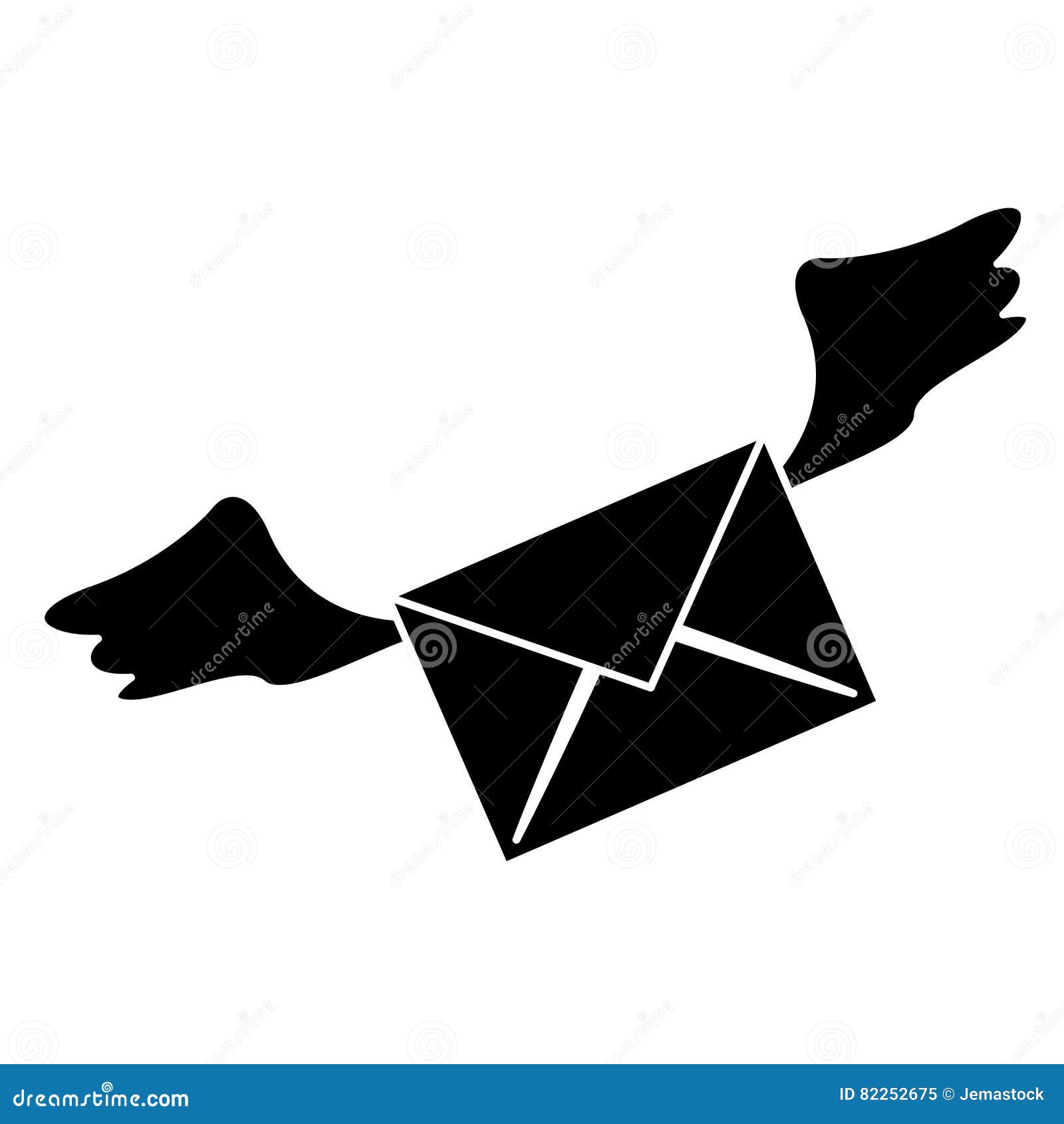 Silhouette Man With Email Envelope Check Mark Cartoon Vector ...