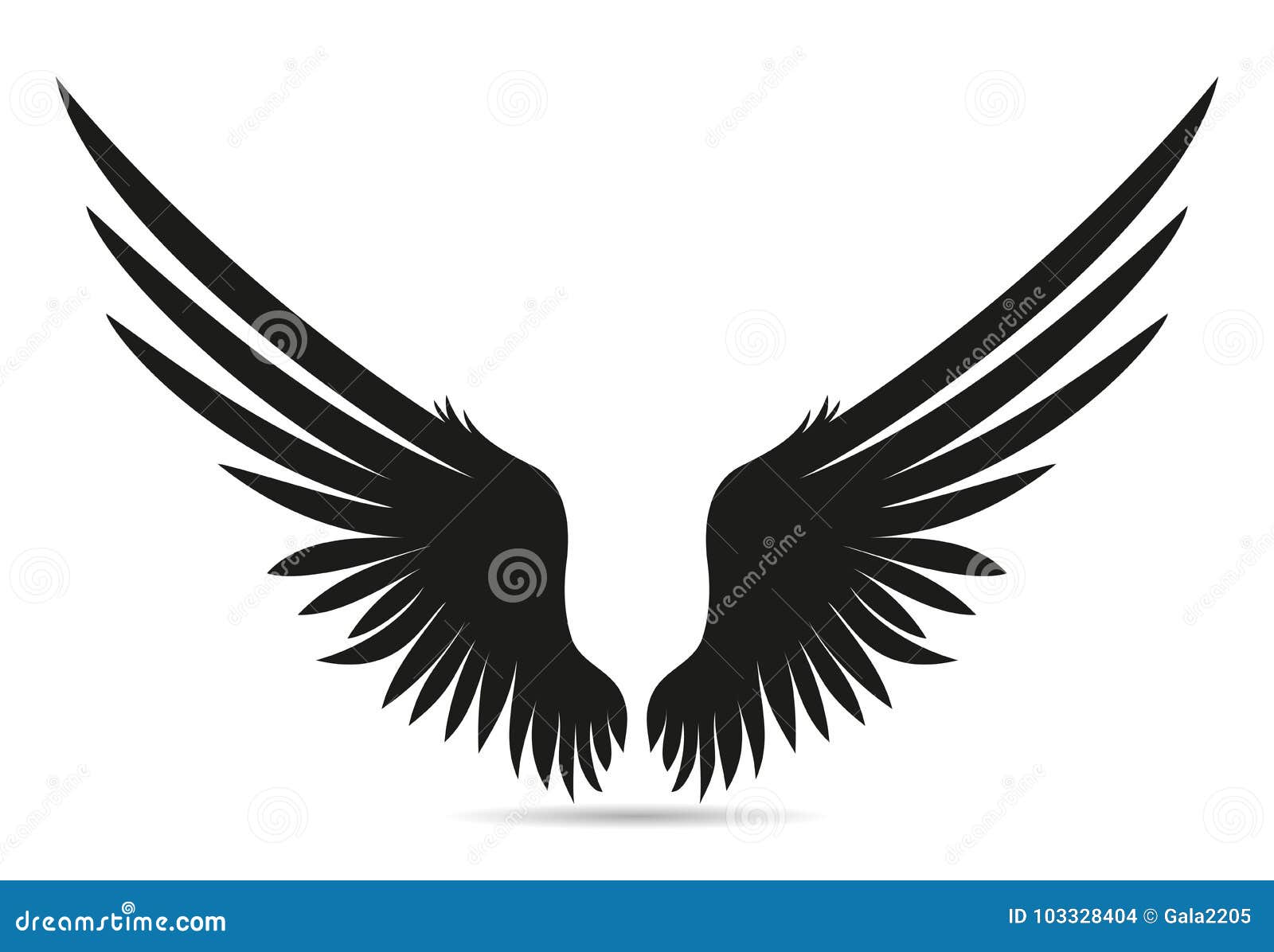 Silhouette Wings. Vector Illustration On White Background. Black ...