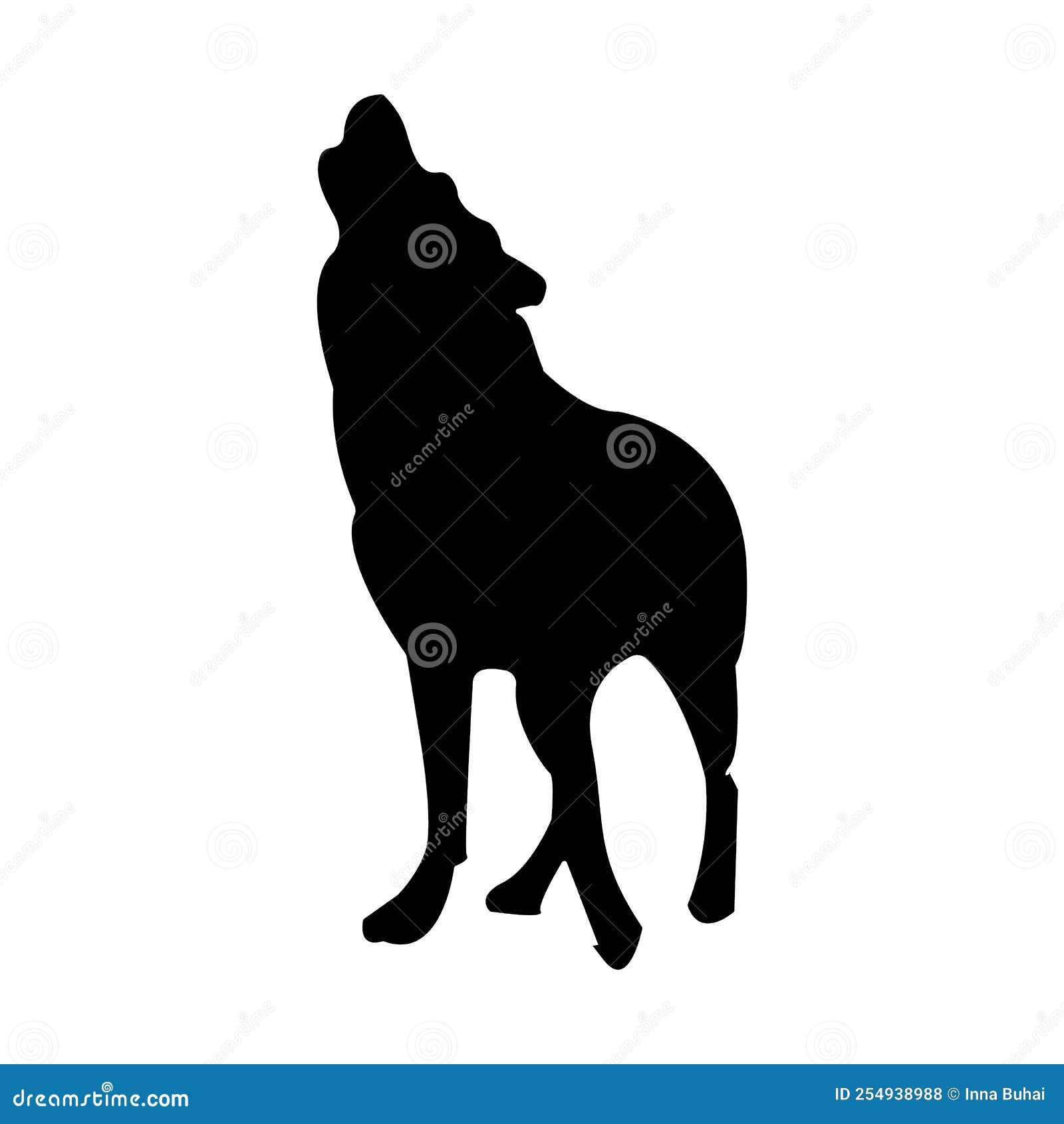 Silhouette of a Wolf on White Background Stock Vector - Illustration of ...