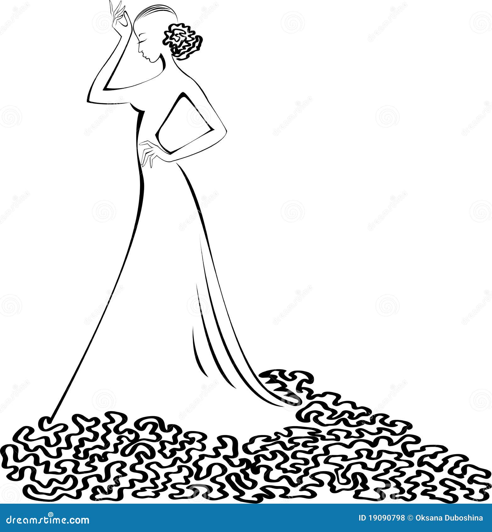 Silhouette Of A Woman In A Ball Gown Stock Vector Illustration Of