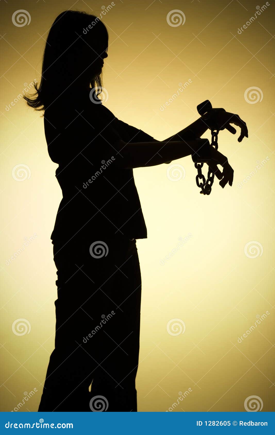Silhouette of Woman with Chains Stock Image - Image of business ...