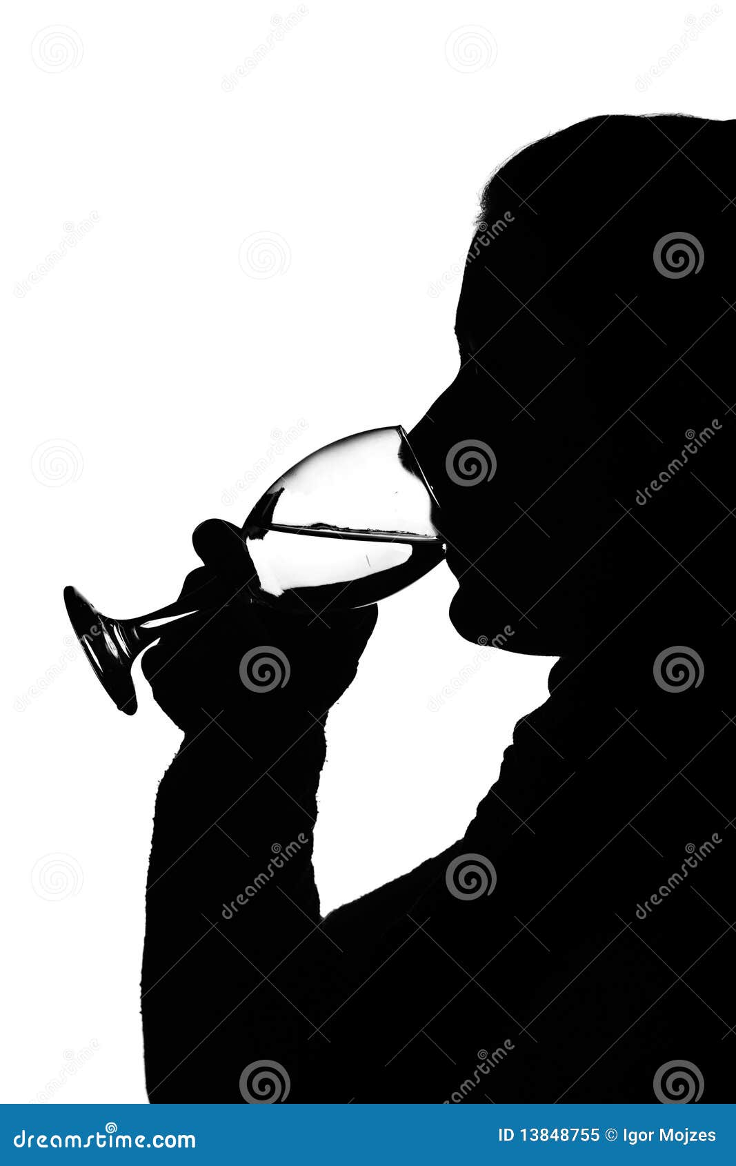 Silhouette of a Woman Drinking Stock Image - Image of leisure ...
