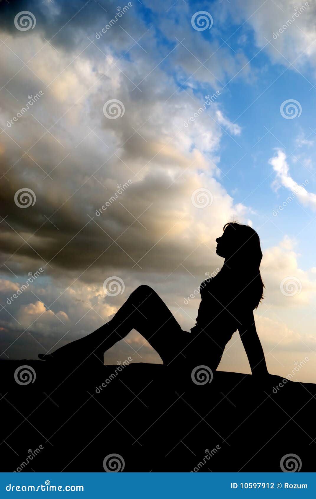 Silhouette of Woman at the Edge Stock Photo - Image of power, life ...