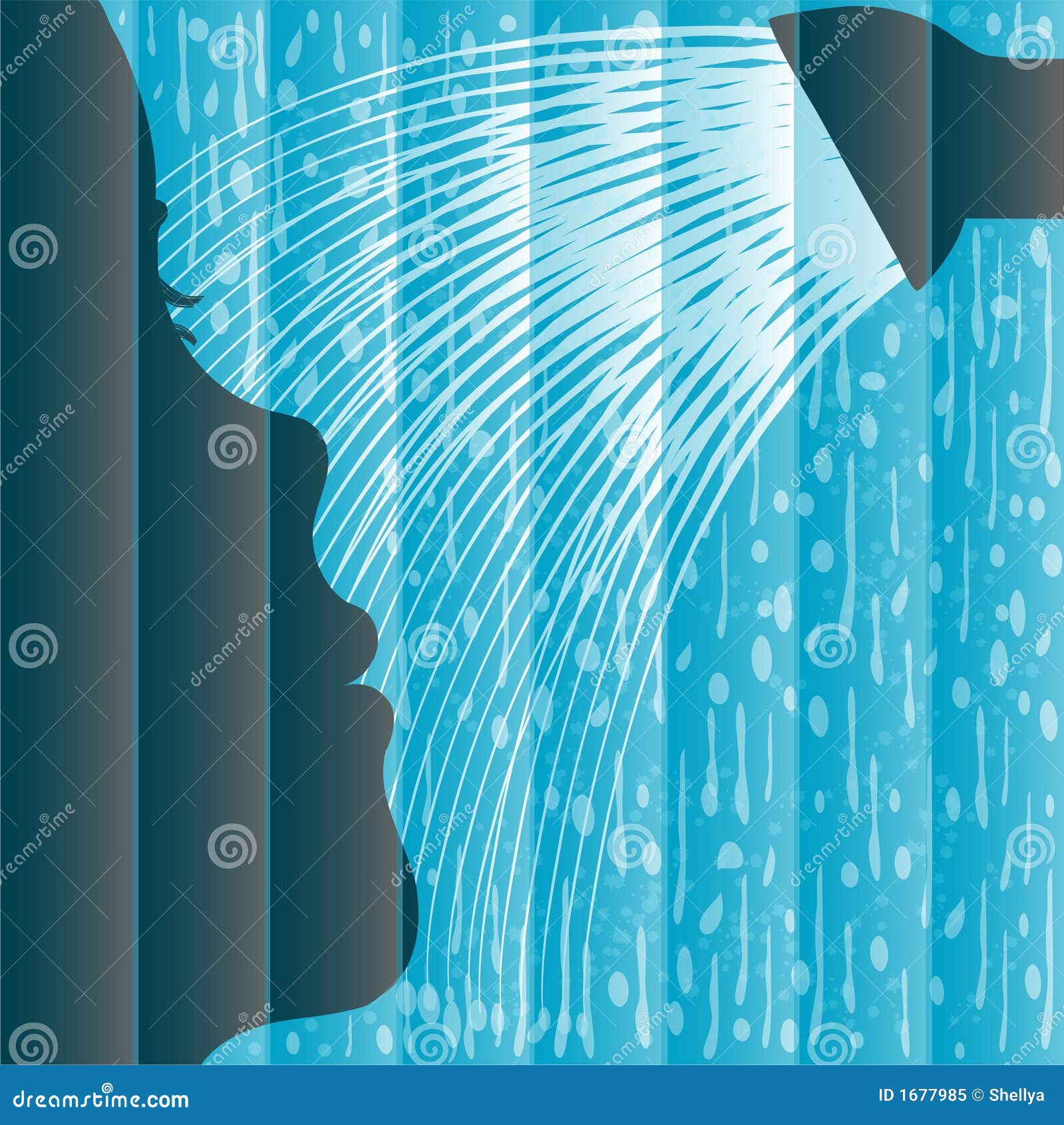 Silhouette of Woman Having a Shower Stock Illustration - Illustration ...