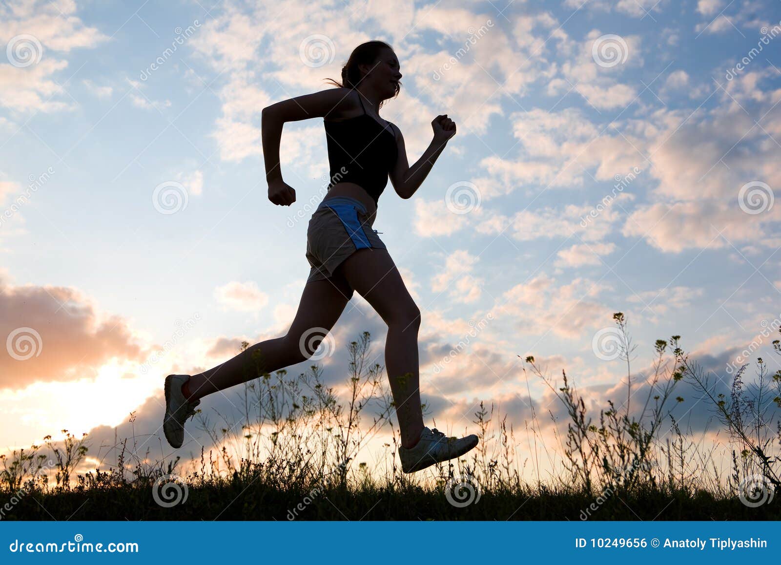 Silhouette woman run stock photo. Image of outside, outdoor - 10249656