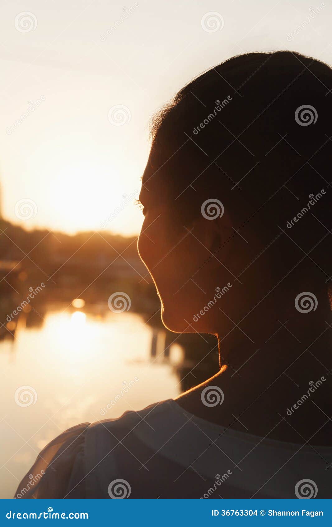 Silhouette of Woman S Face at Sunset Stock Photo - Image of beijing ...