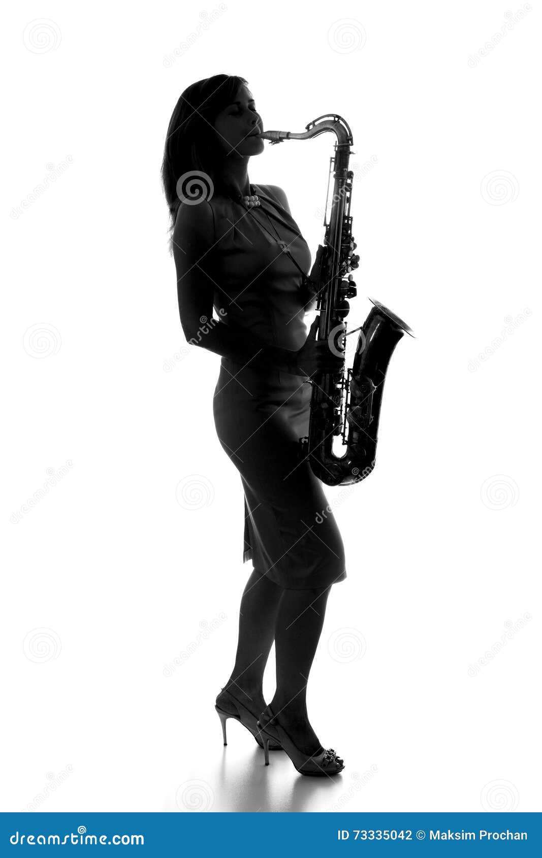 Female Saxophone Player Silhouette