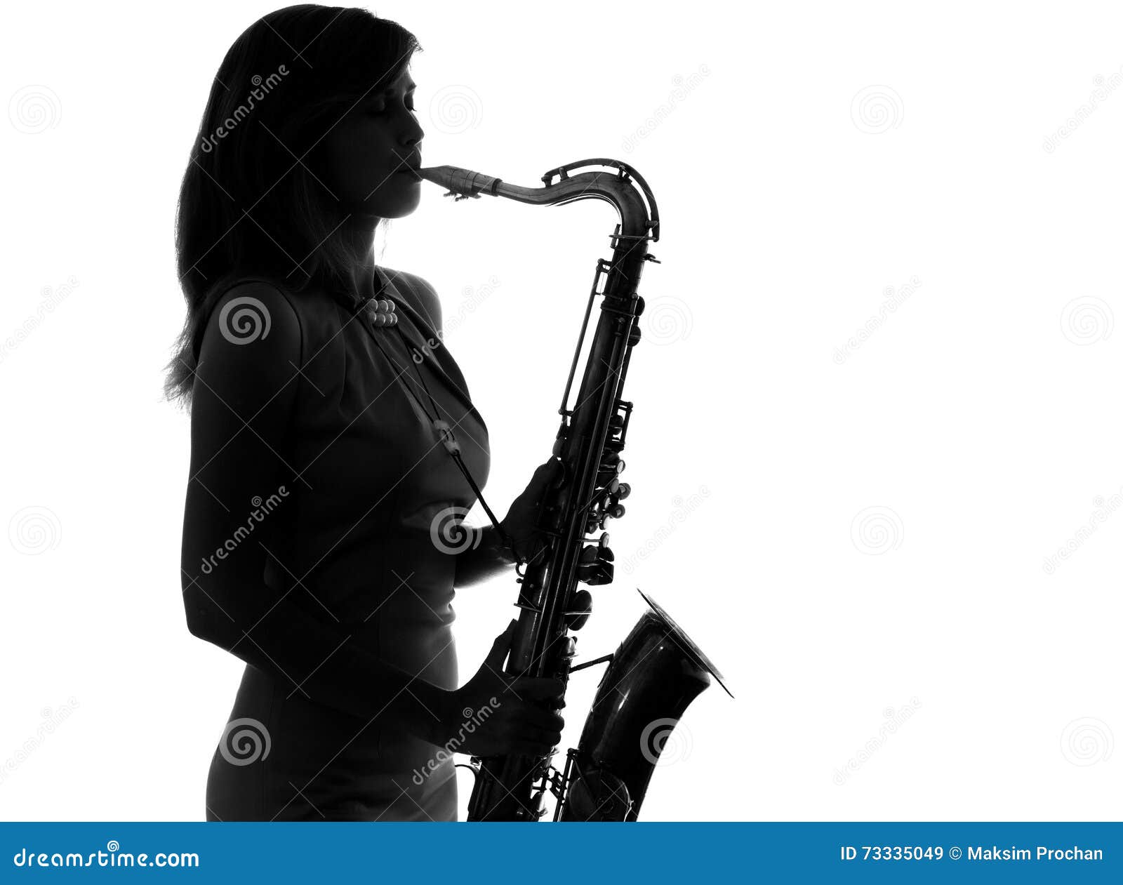 Female Saxophone Player Silhouette