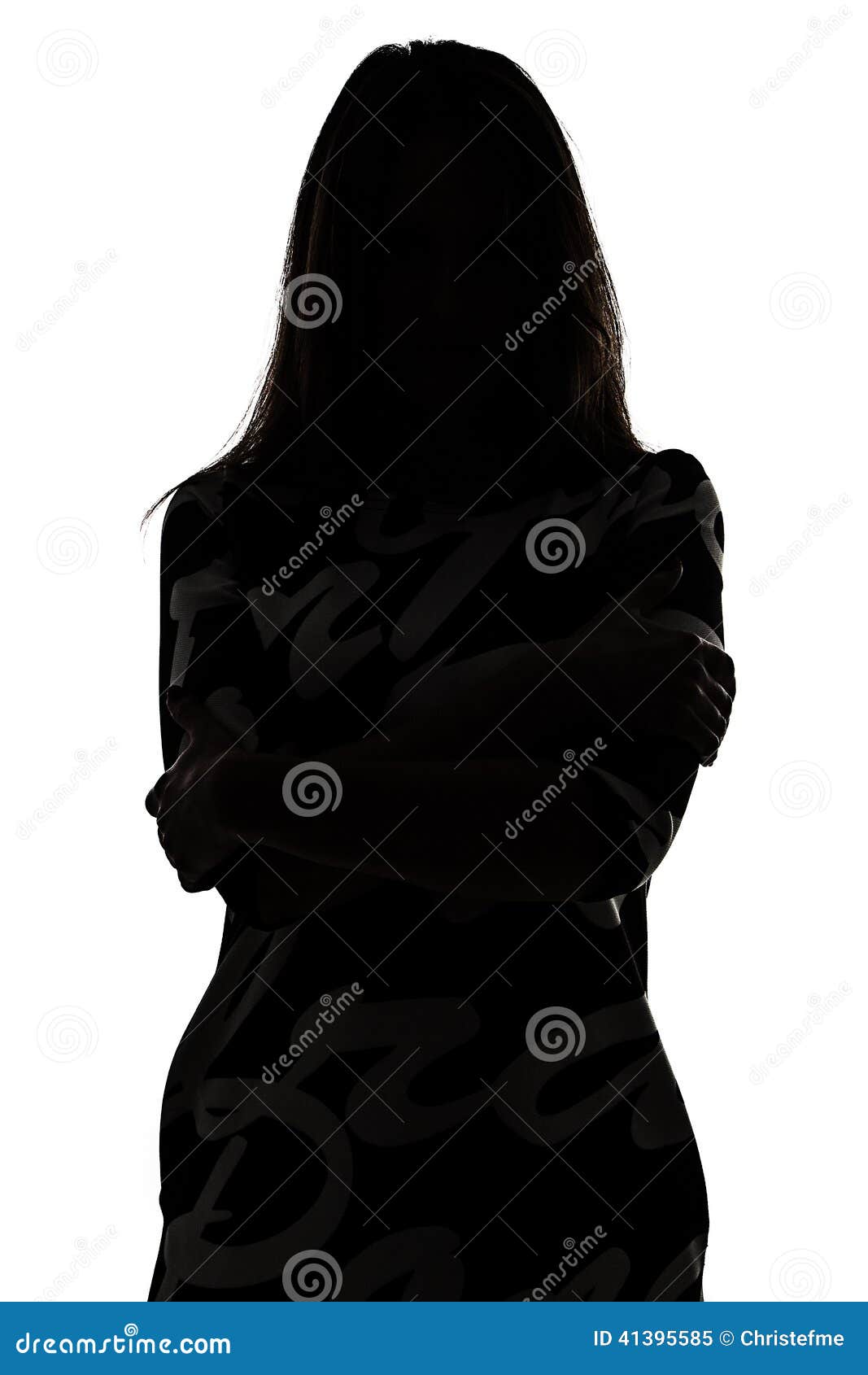 Silhouette of a Woman in Shadow Stock Image - Image of proposal, bald ...