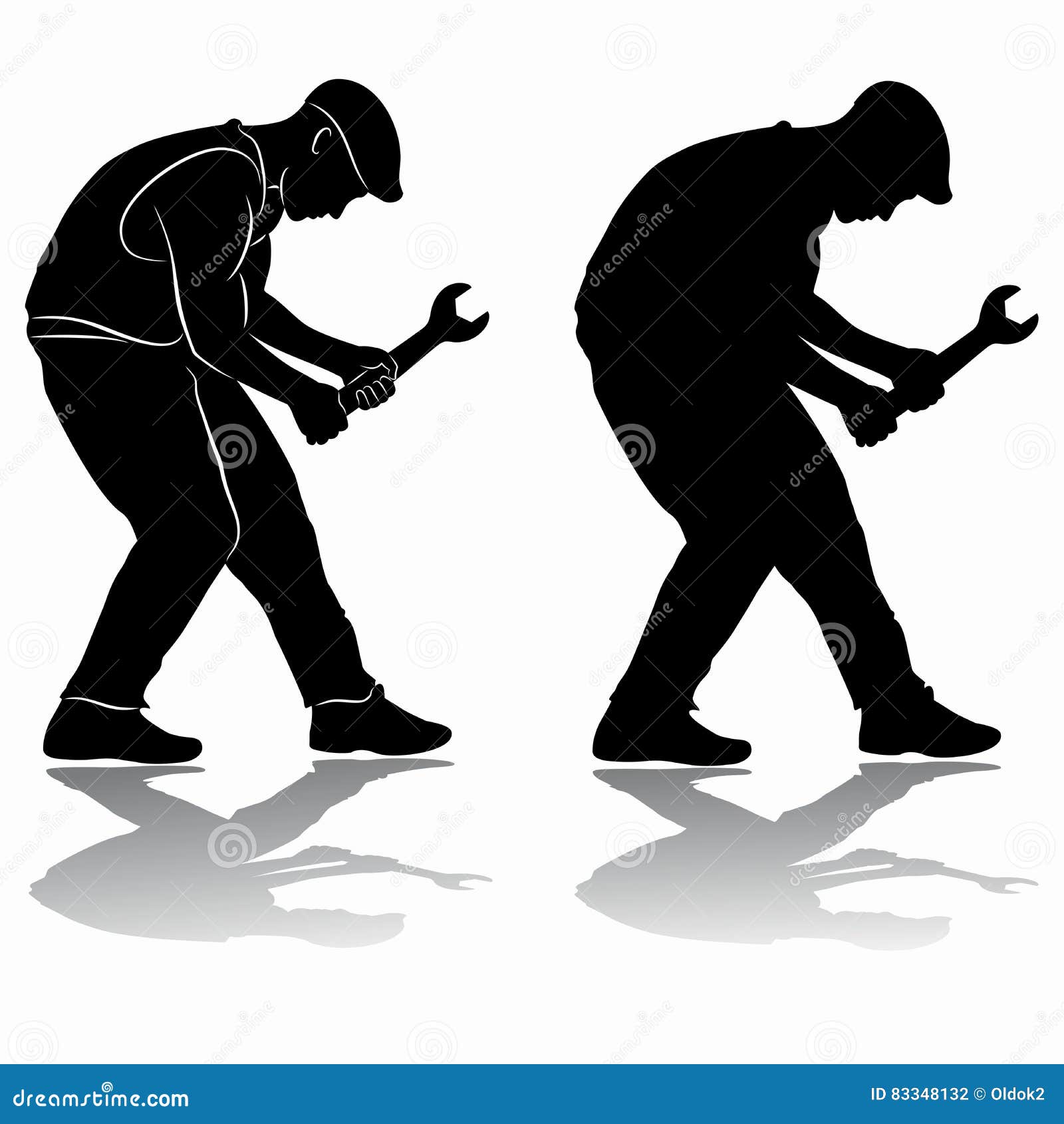 Silhouette of a Worker, Vector Draw Stock Vector - Illustration of ...