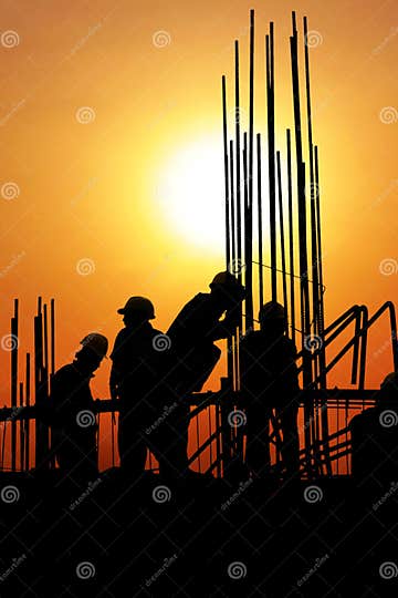 Silhouette workers stock image. Image of scene, commercial - 2968523