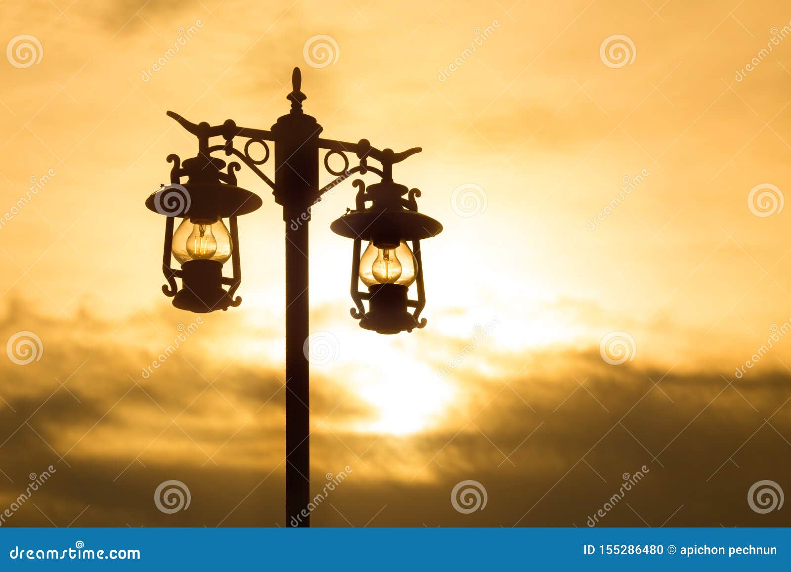 Silhouette Iron Railings On Blue Sky Background Stock Photography ...