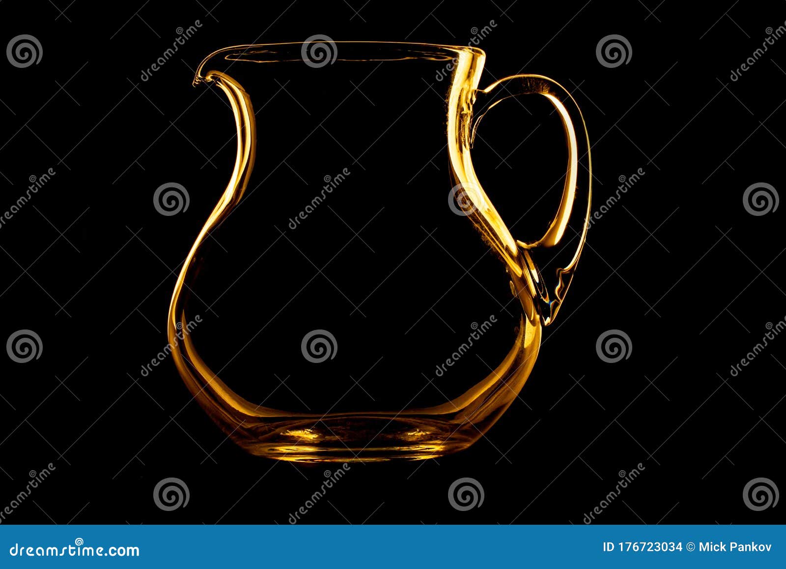 Silhouette of Yellow Pitcher on Black Background Stock Photo - Image of ...