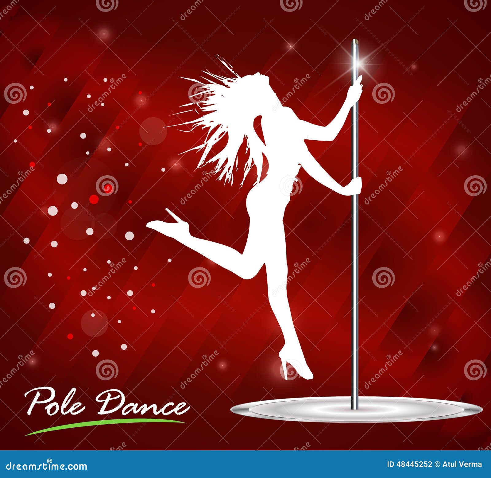 Silhouette of Young Beautiful Woman Dancing a Striptease, Pole Dance ...