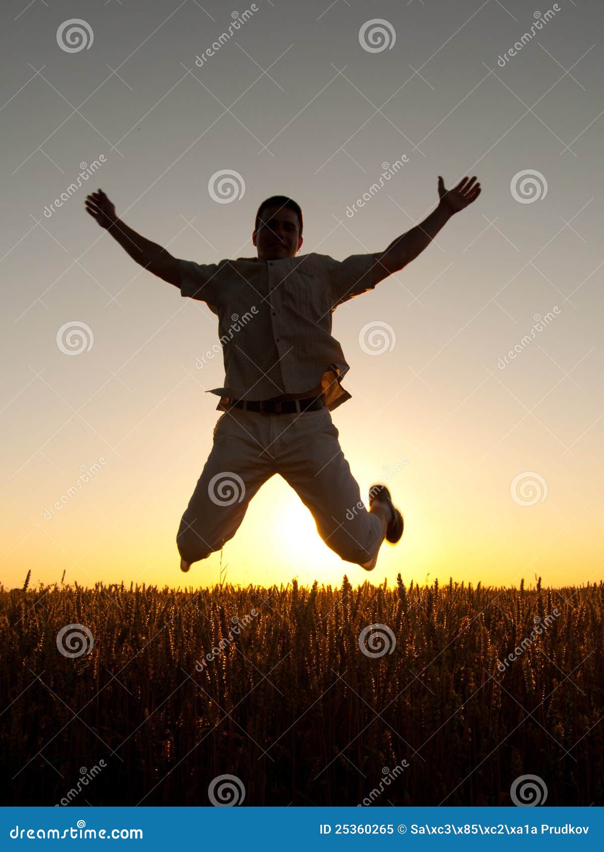 Silhouette of Young Man Jumping High in the Air Stock Image - Image of ...