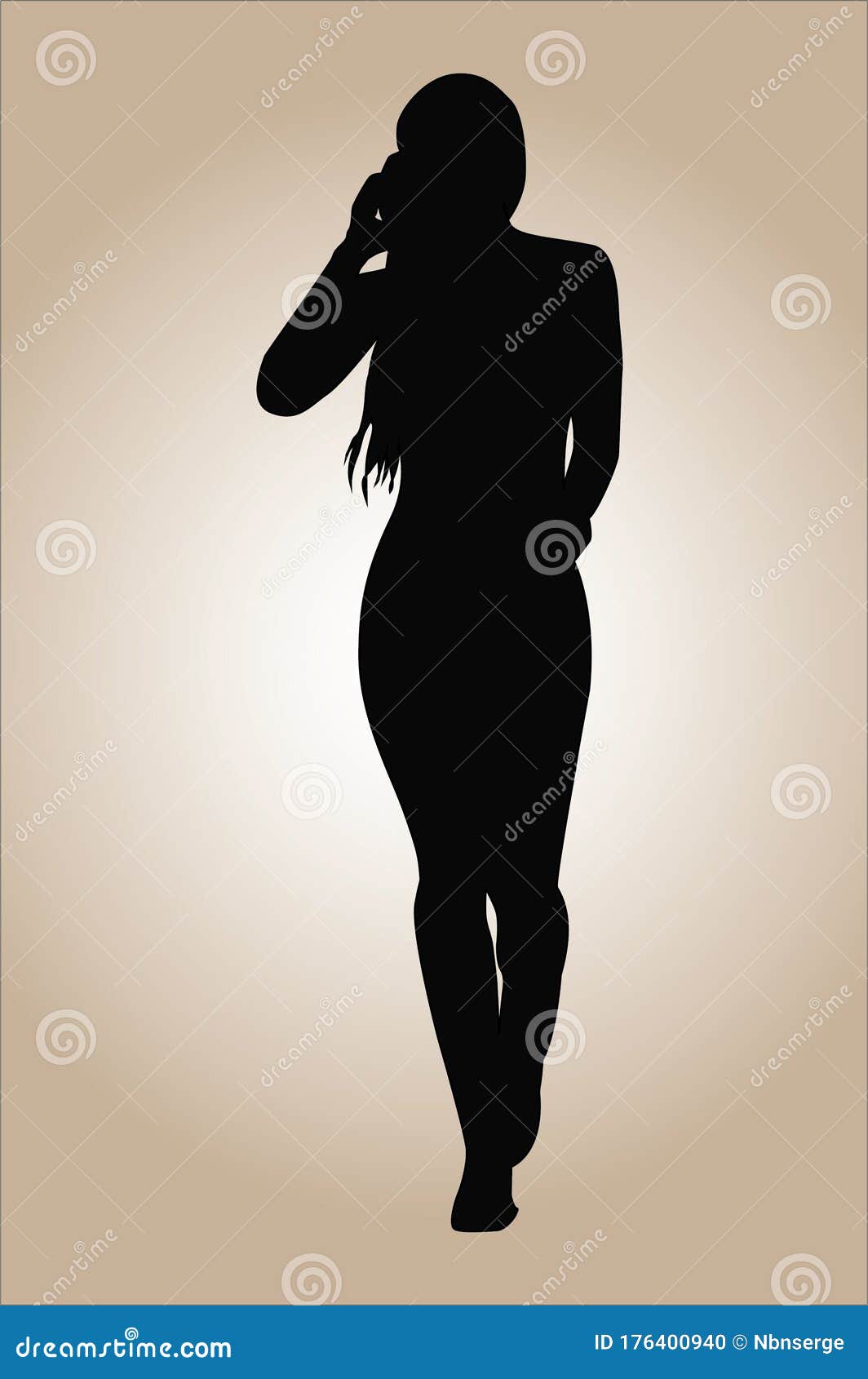 Silhouette of a Young Woman Using a Mobile Smart Phone. Vector ... Silhouette of a Young Woman Using a Mobile Smart Phone. Vector ...