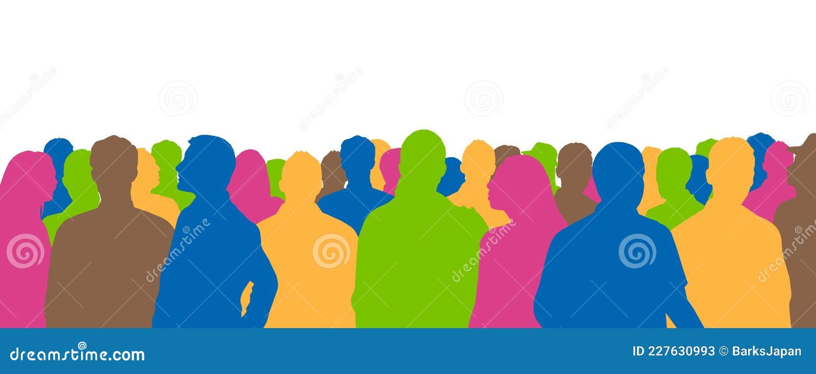 Crowd Audience Vector Illustration. Group Of People Sitting Together ...