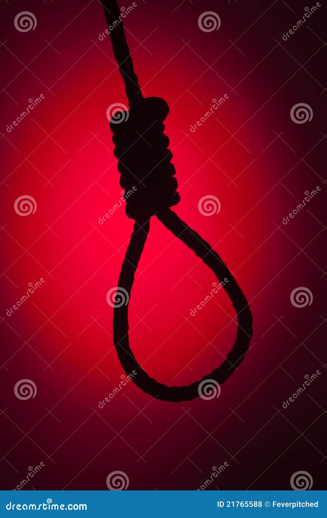 Silhouetted Hangman S Noose Over Red Background Stock Photo - Image of ...
