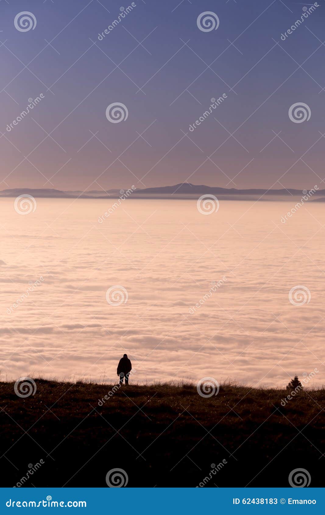 Silhouetted Human Above Inversion Fog Royalty-Free Stock Photography ...