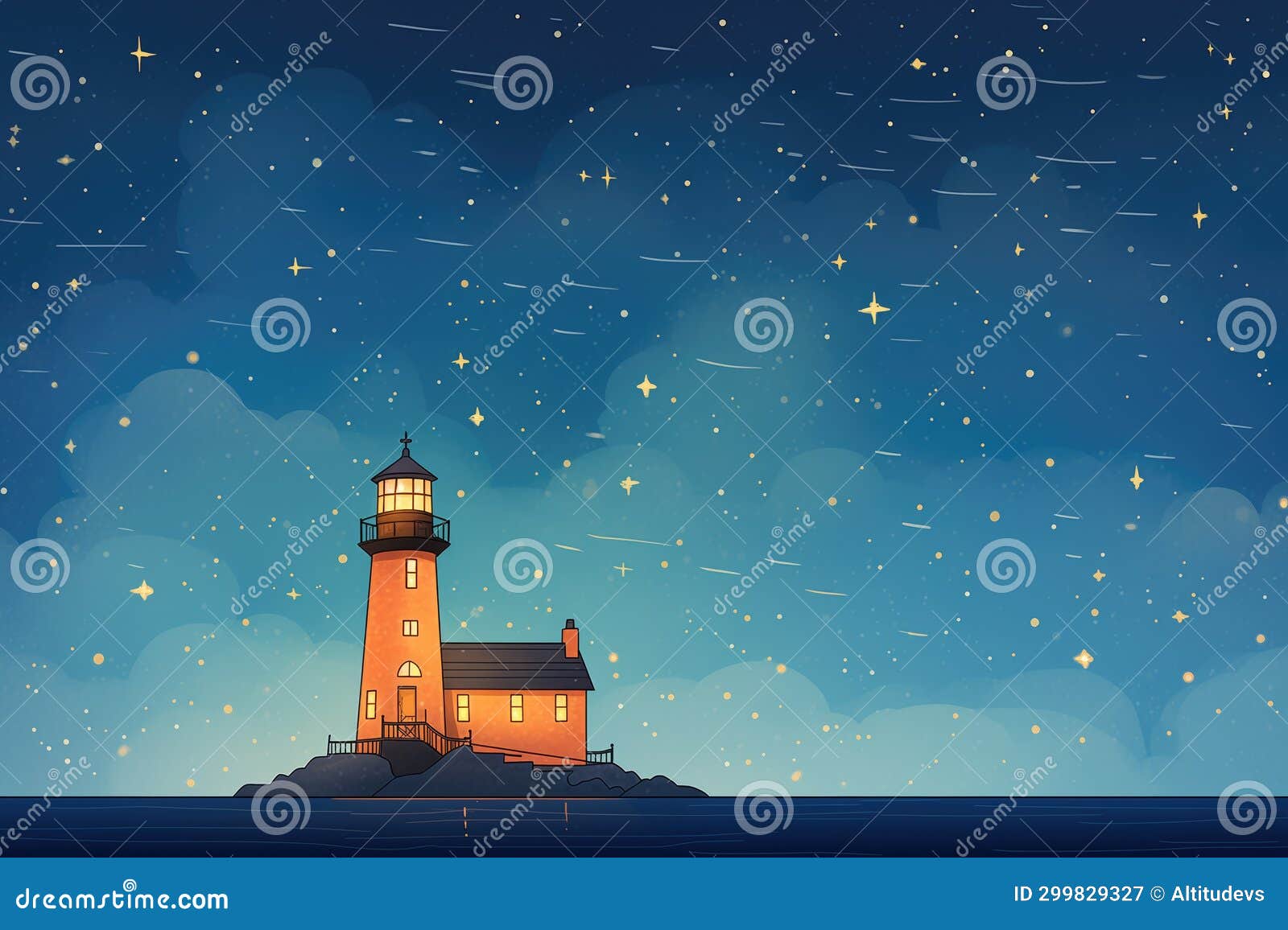 Silhouetted Lighthouse Under a Starry Sky Filled with Constellations ...