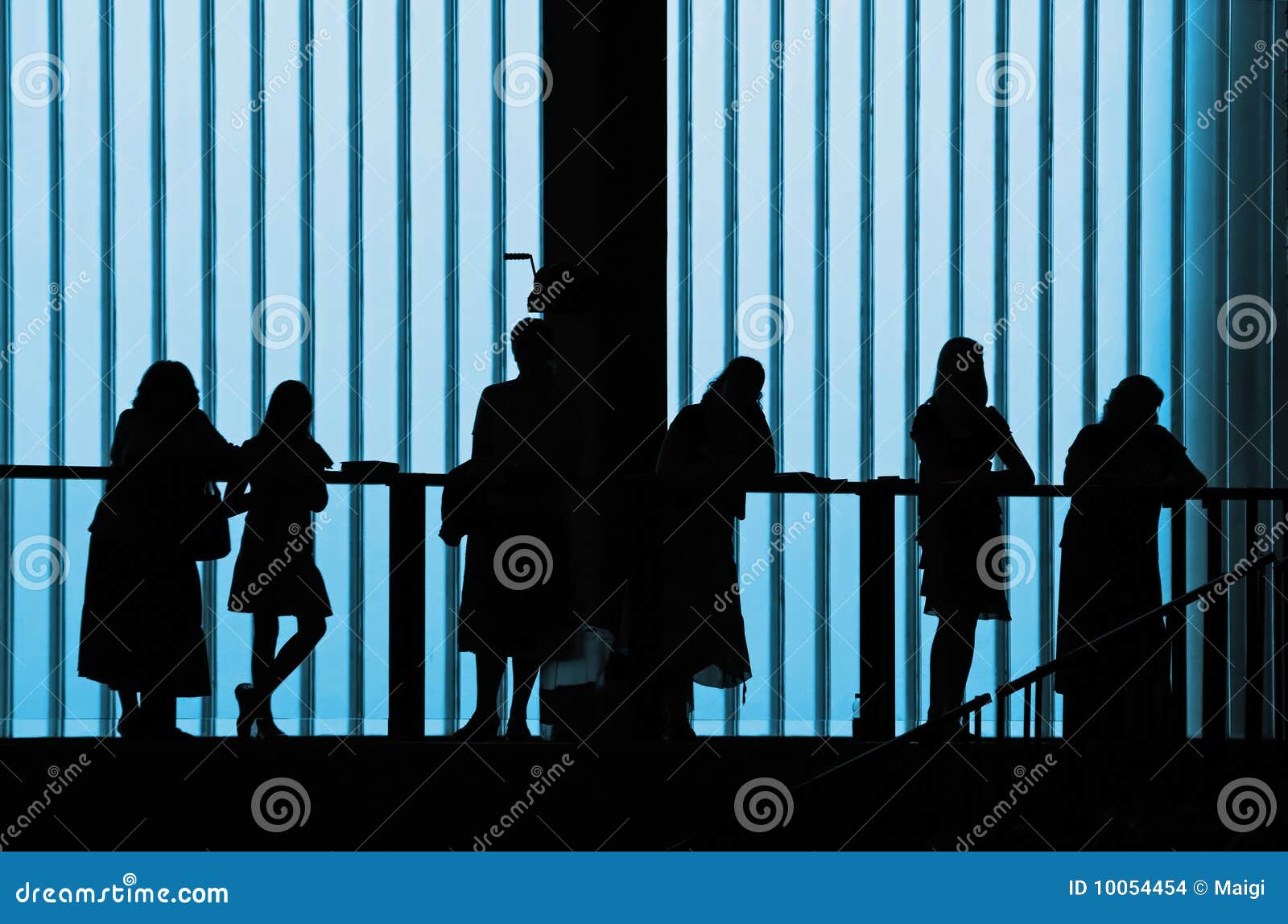 Silhouetted People in Building Stock Photo - Image of standing, stood ...