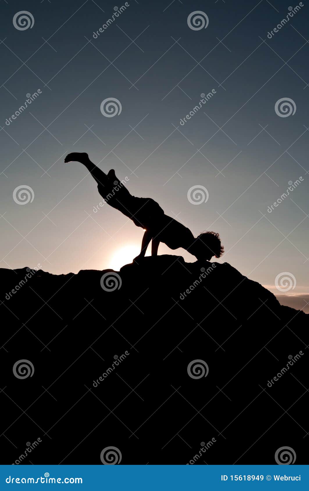 Silhouetted Teen Exercising Stock Image - Image of fitness, person ...