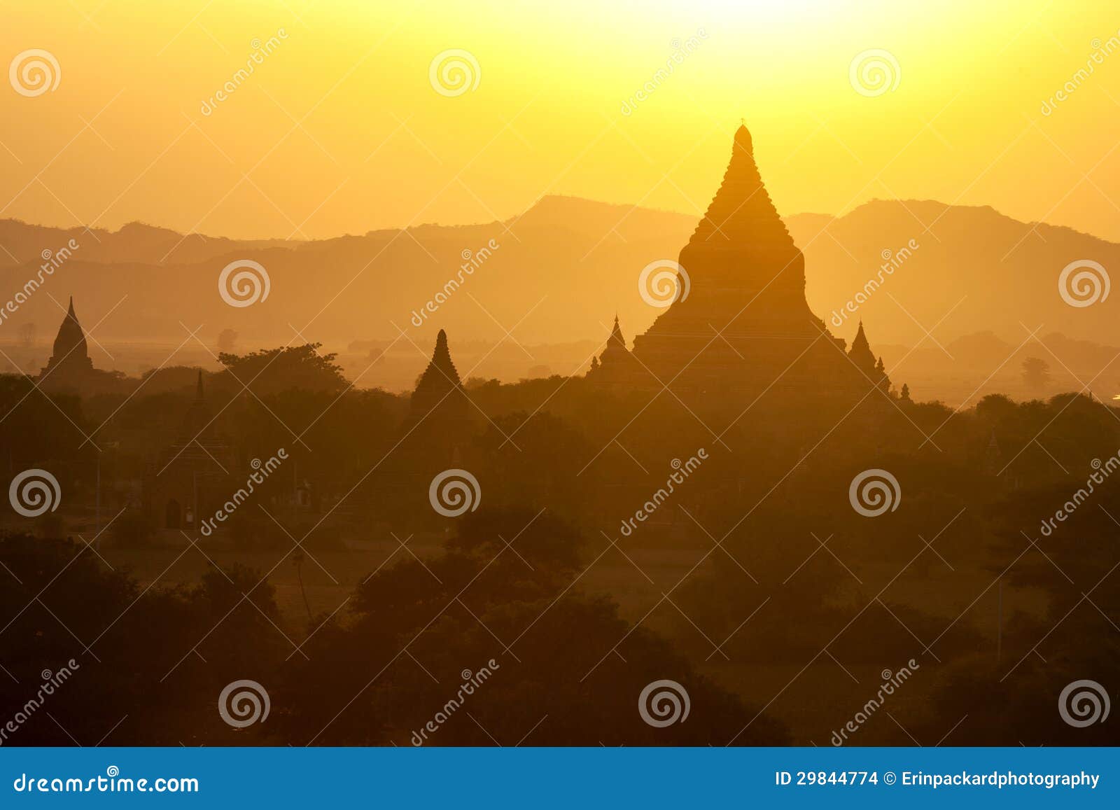 Bagan Temples at Sunset stock photo. Image of sunsets - 29844774