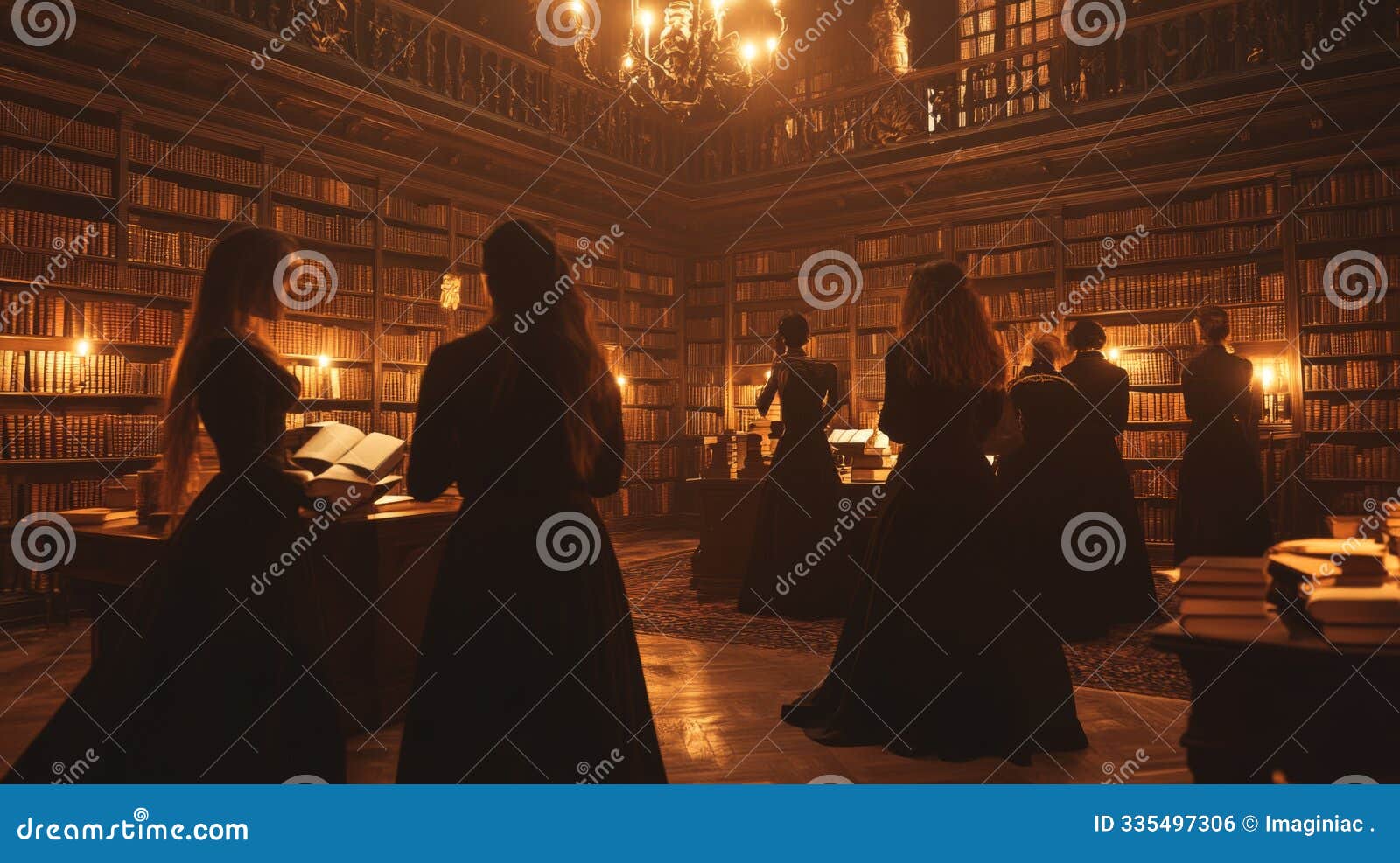 A Dimly Lit Library Featuring Ancient Maps On A Large Table And Wall ...