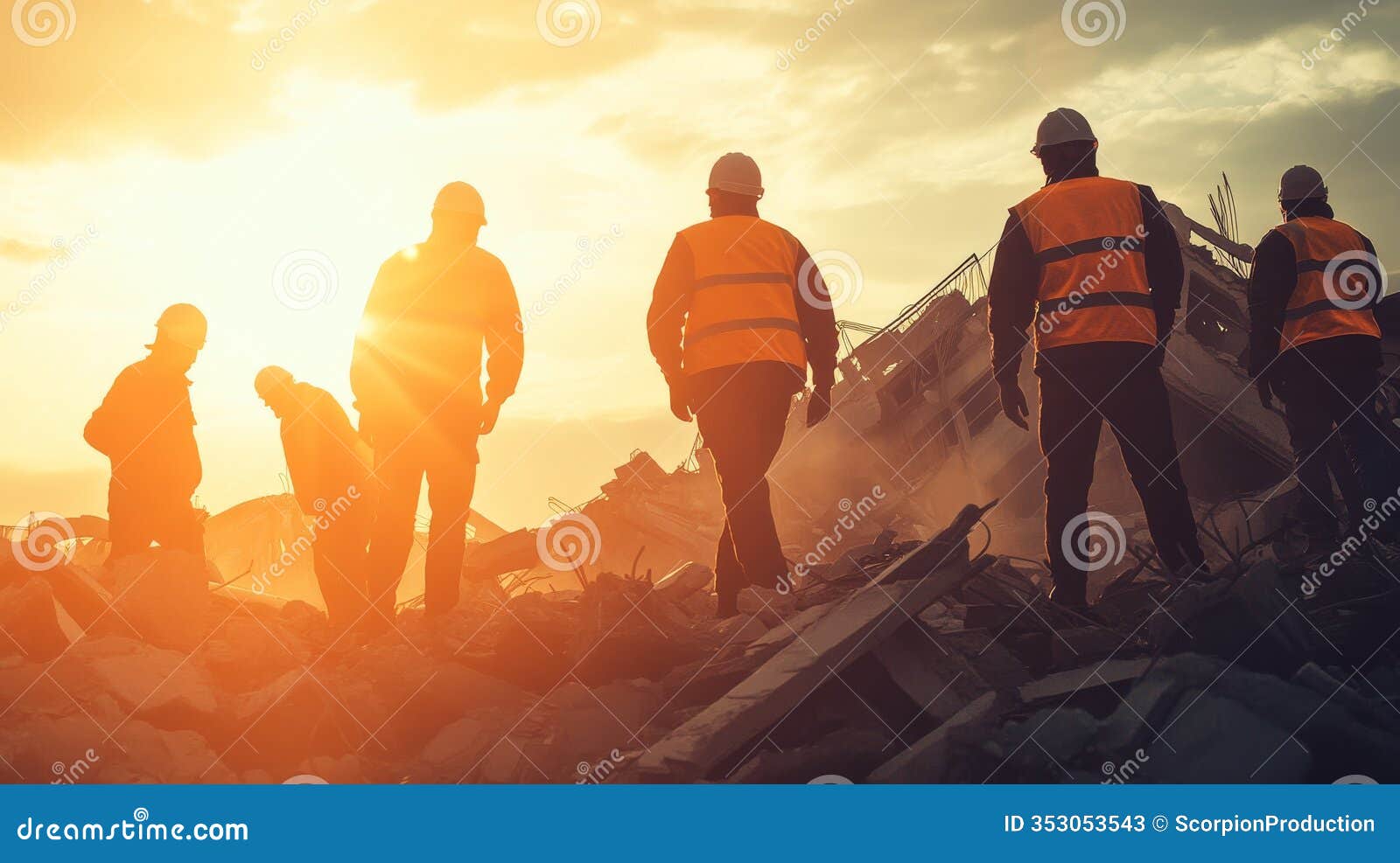 Workers Resilience Blue Brochure Template Royalty-Free Stock Photo ...