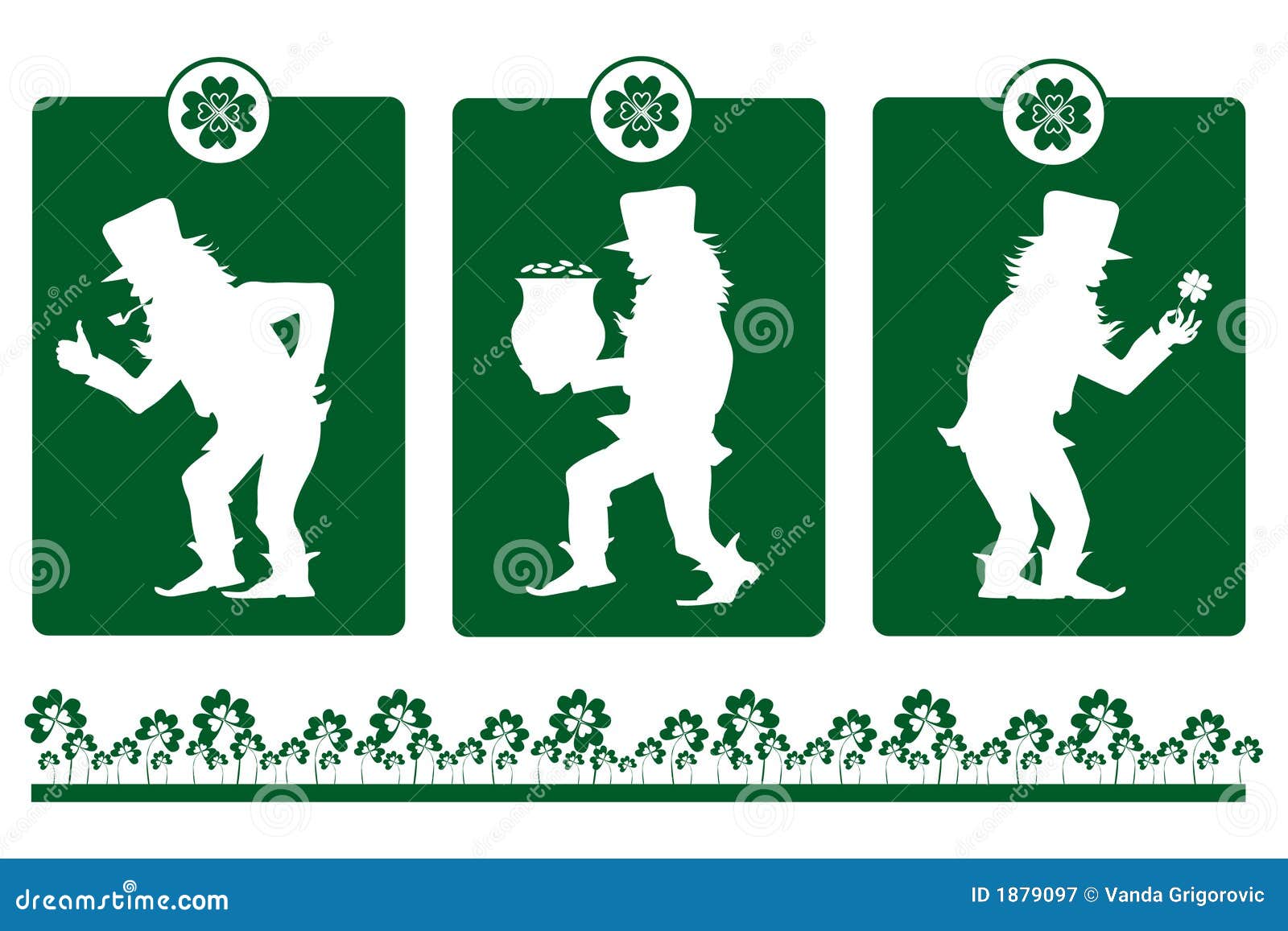 Silhouetten Van Kabouter Op St Patrick Dag Vector Illustratie ...