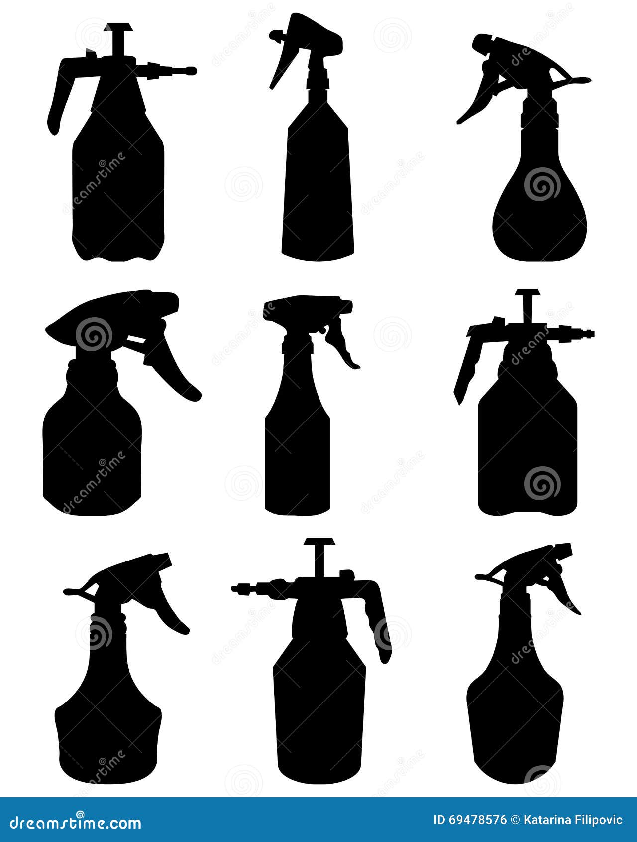 Silhouetten van spuitbus stock illustratie. Illustration of teken ...