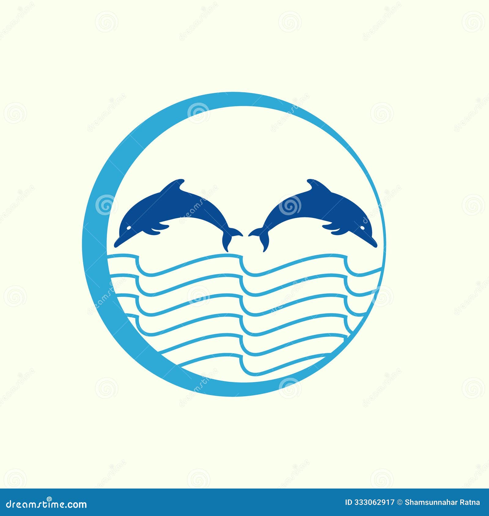 Silhouette Jumping Dolphin with Wave Logo Design Stock Illustration ...