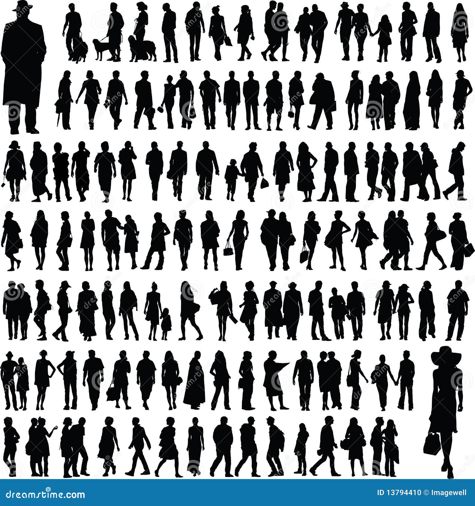 Silhouettes Of Human Hands, Applause, In A Modern One Line Style ...