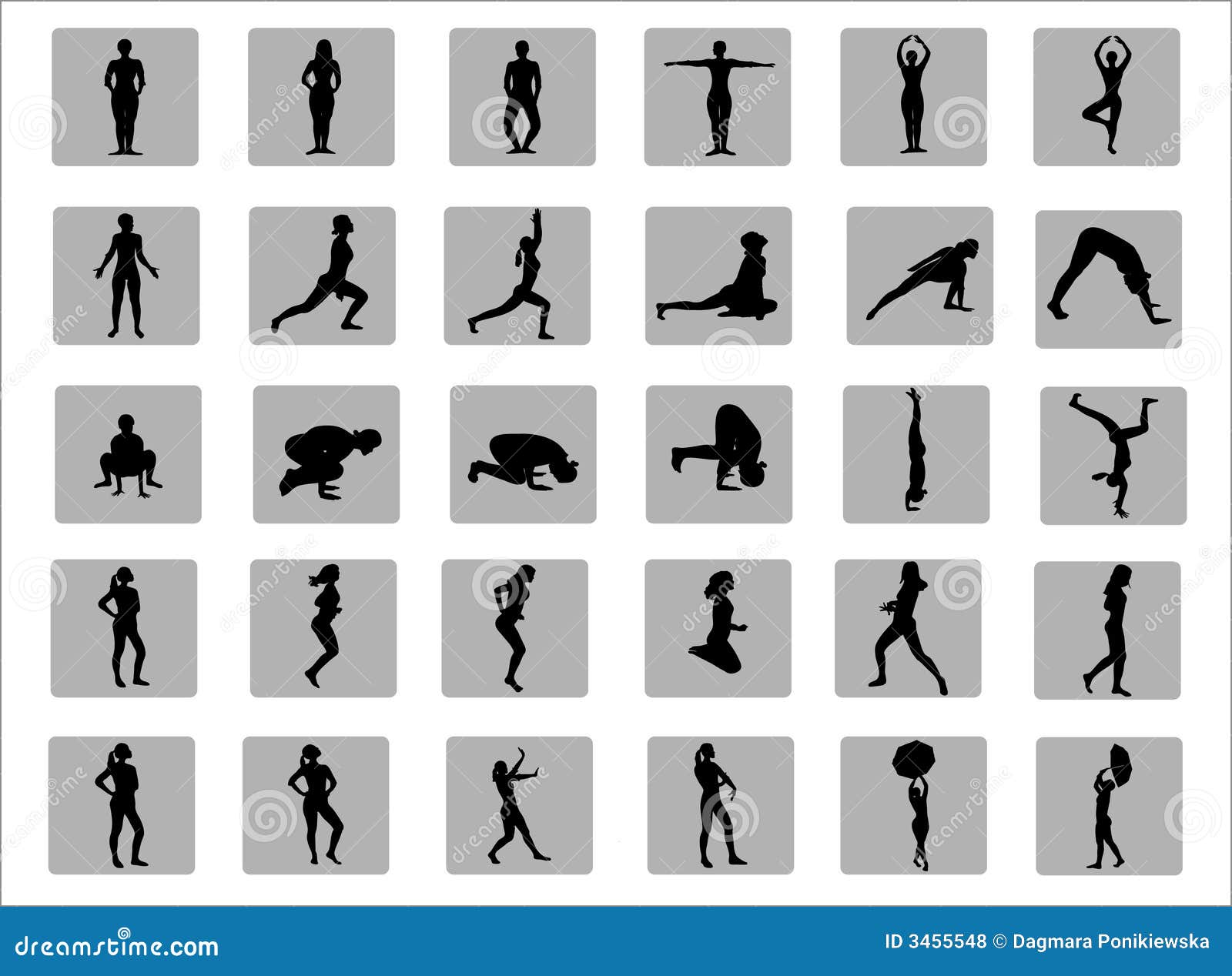 Silhouettes - active woman stock vector. Illustration of isolated - 3455548