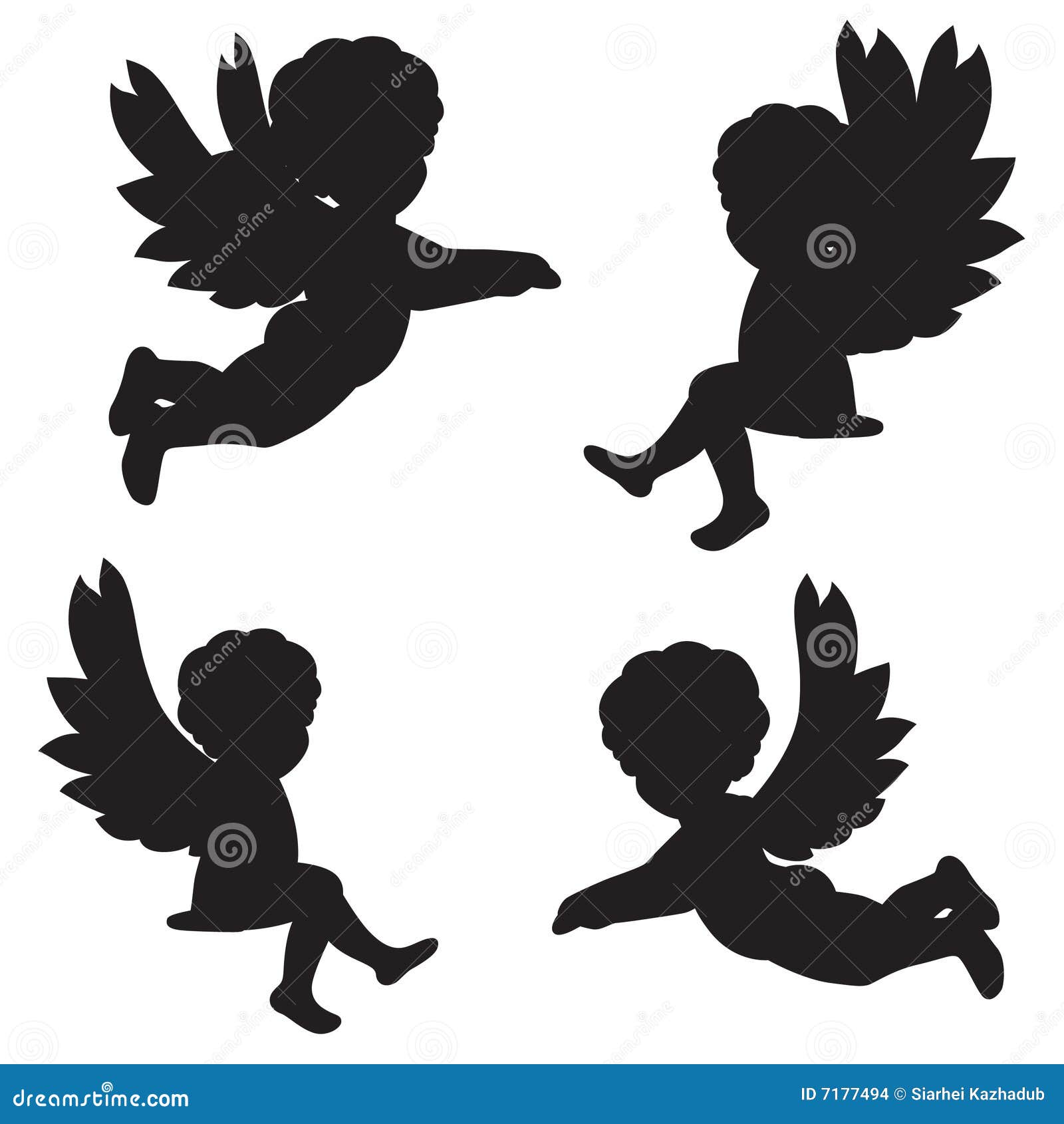 Silhouettes of angels stock vector. Illustration of isolate - 7177494
