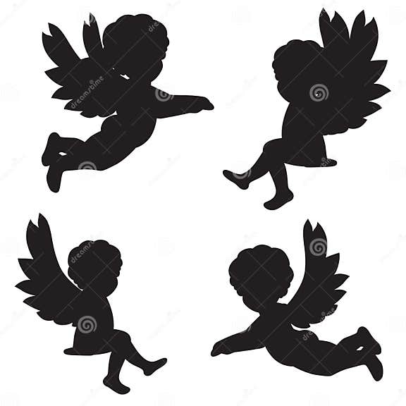 Silhouettes of angels stock vector. Illustration of isolate - 7177494
