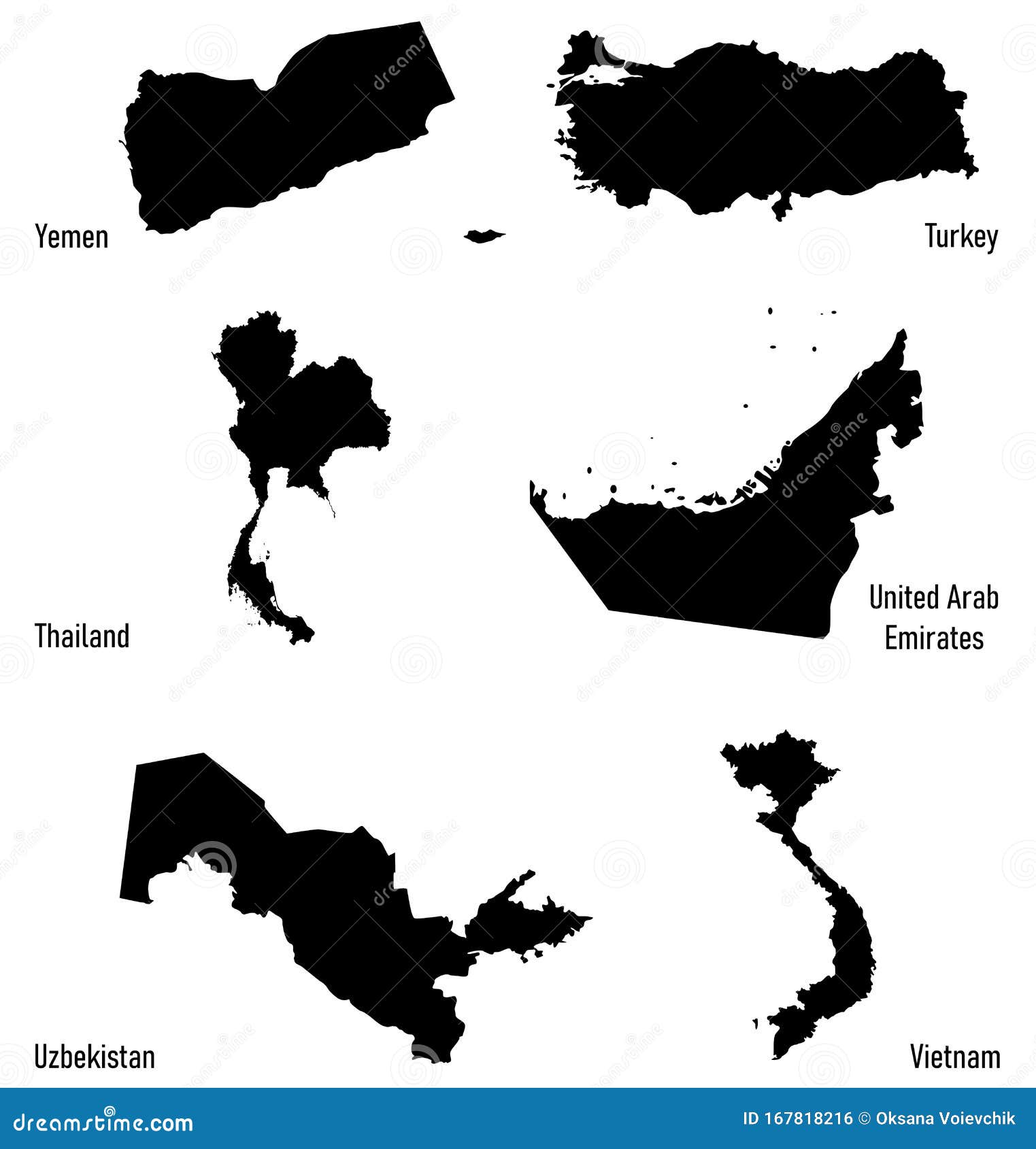 Silhouettes of Asia Countries Vector Illustration 向量例证 - 插画 包括有 例证, 地产 ...