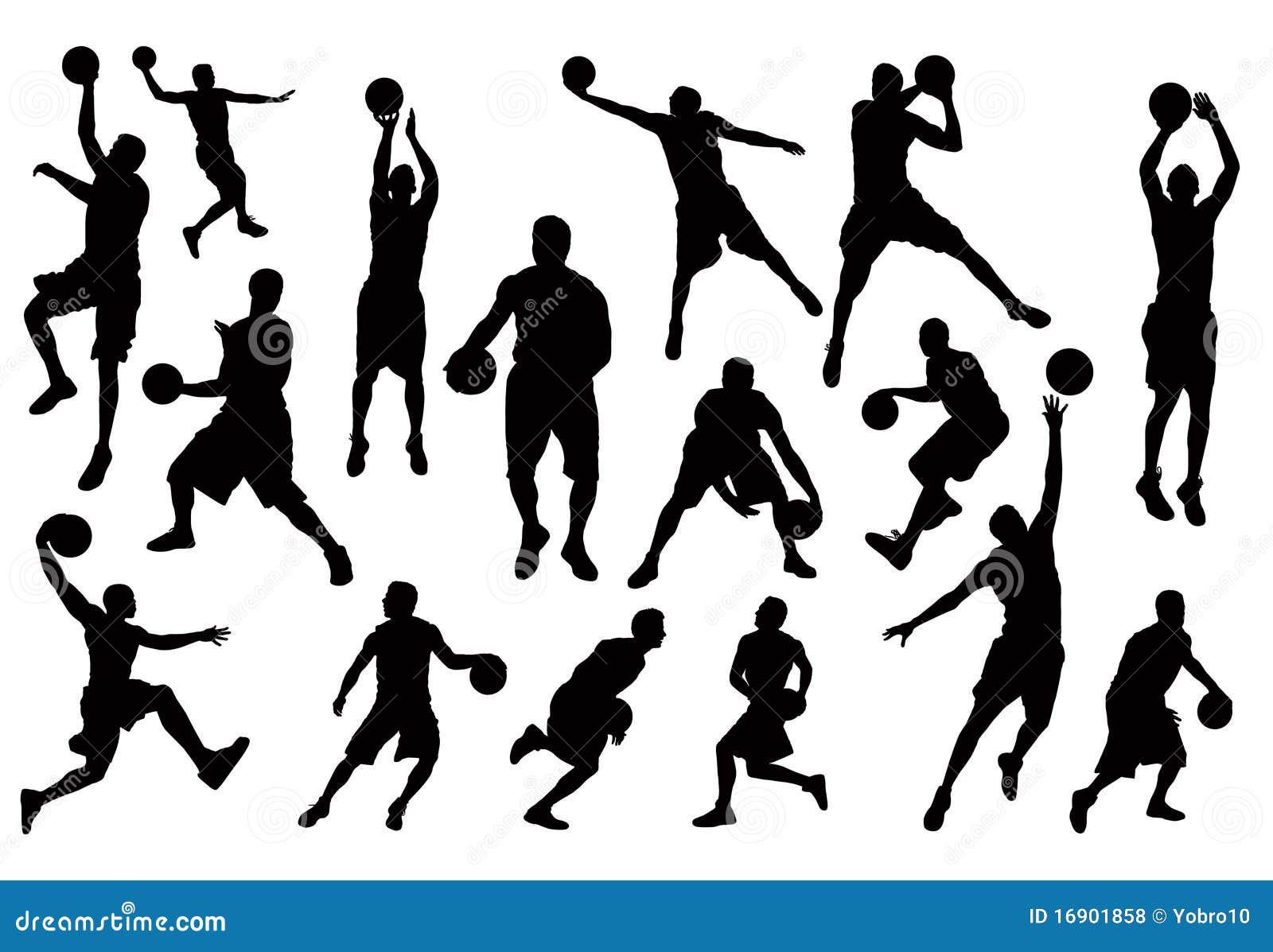 Silhouettes of Basketball Players Vector Stock Vector - Illustration of ...